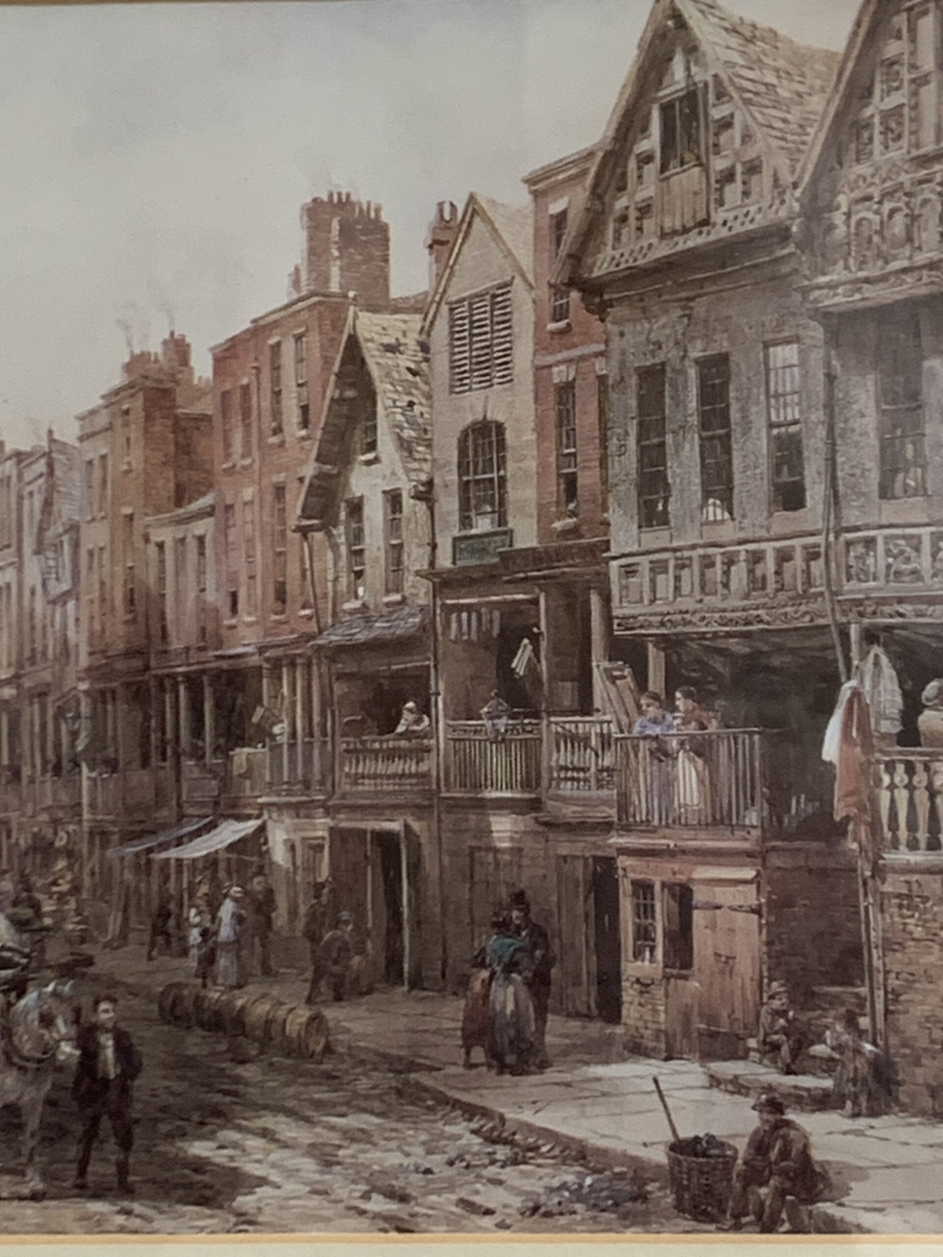 Watergate Street Chester - by Louise Rayner - Print 29x37cm - Vintage ...