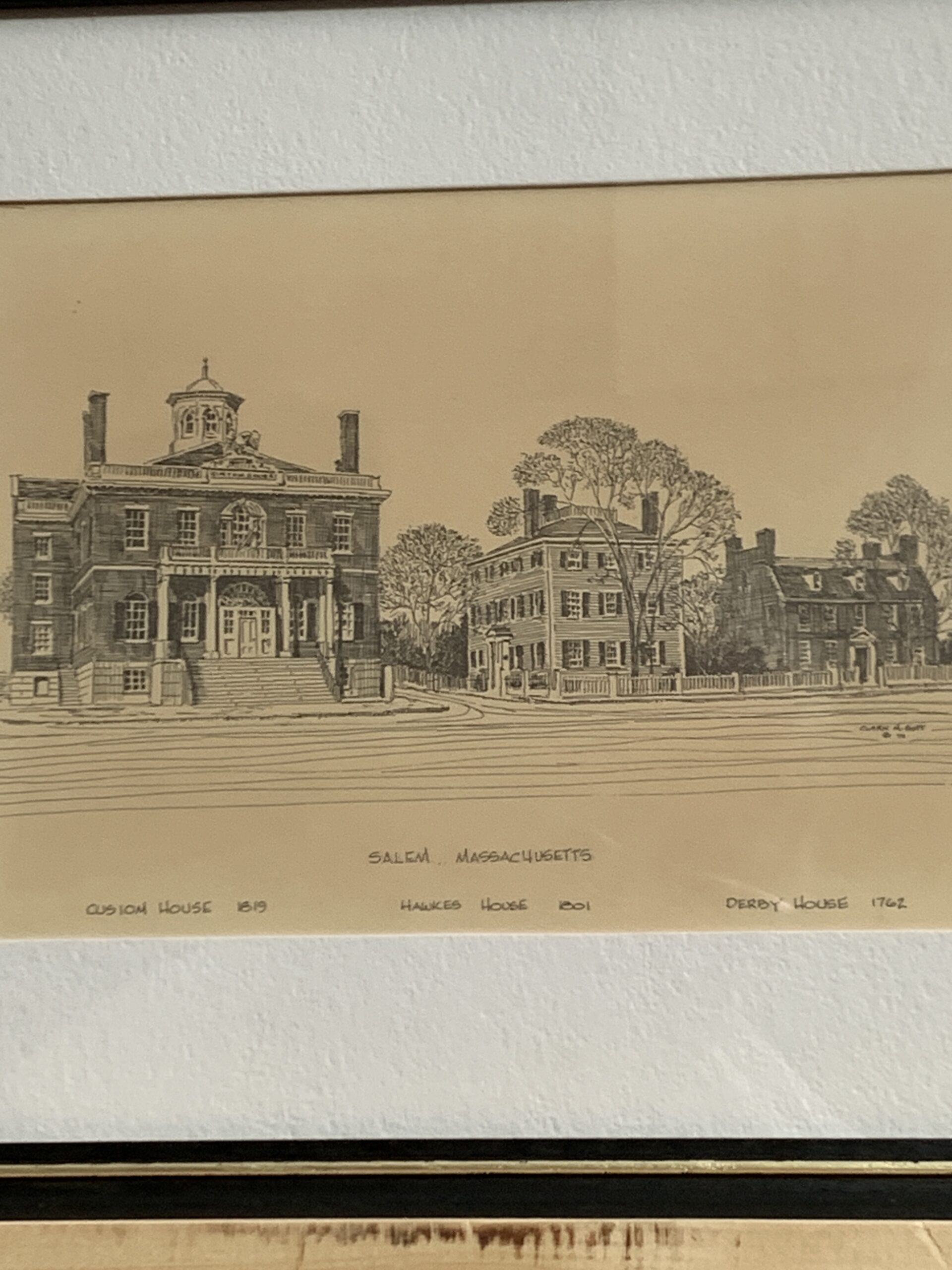 Salem Massachusetts Custom House - Clark Goff - 13x18cm - Vintage Keepsakes