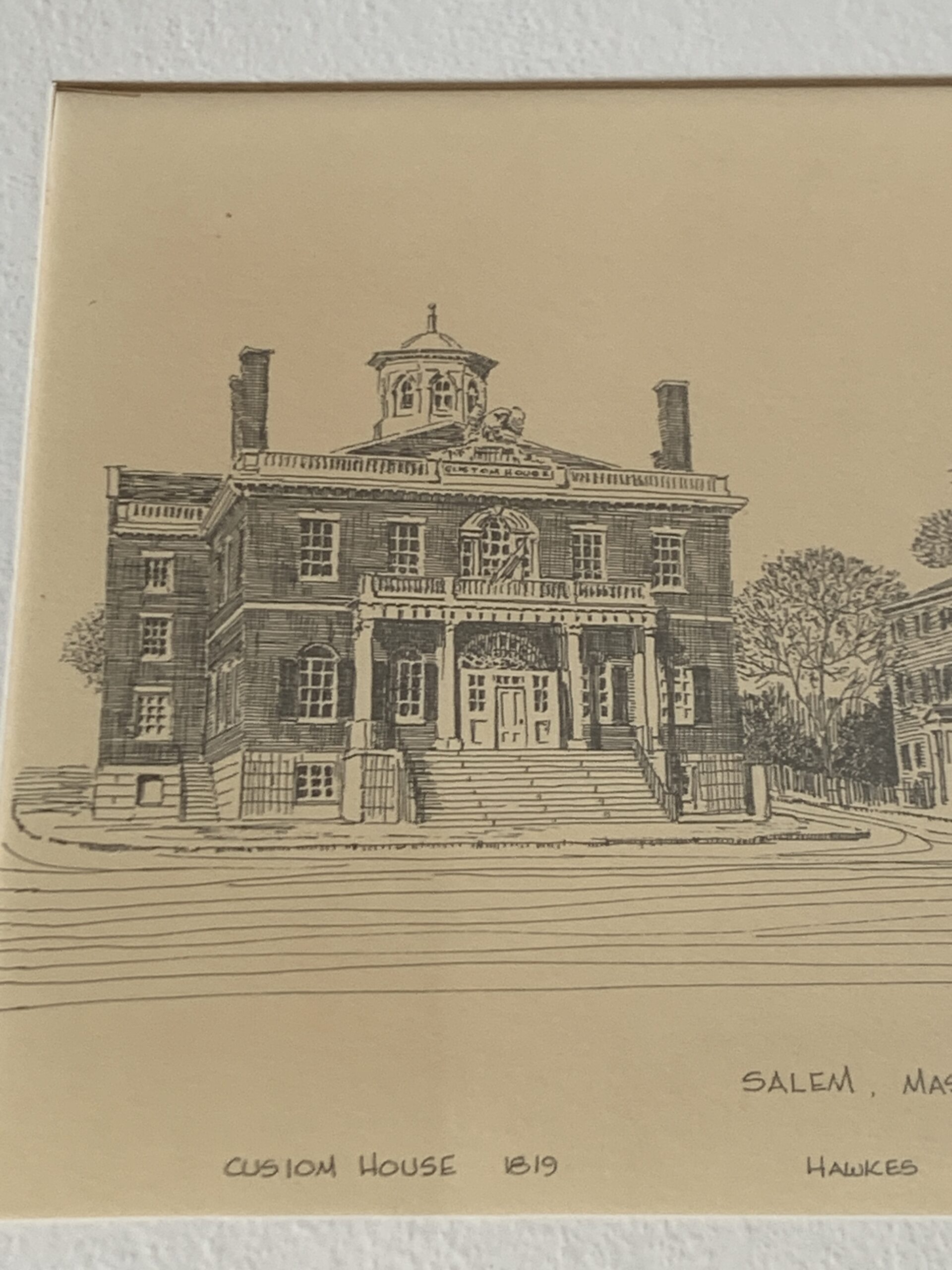 Salem Massachusetts Custom House - Clark Goff - 13x18cm - Vintage Keepsakes
