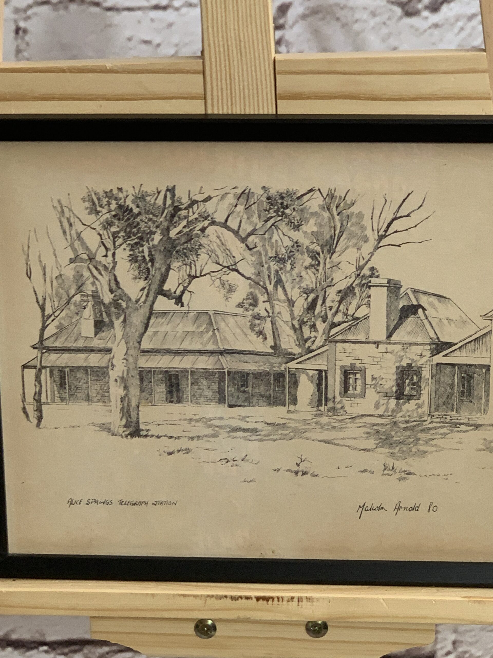 Alice Springs Telegraph Station - by Malcolm Arnold - 25x30cm - Vintage ...