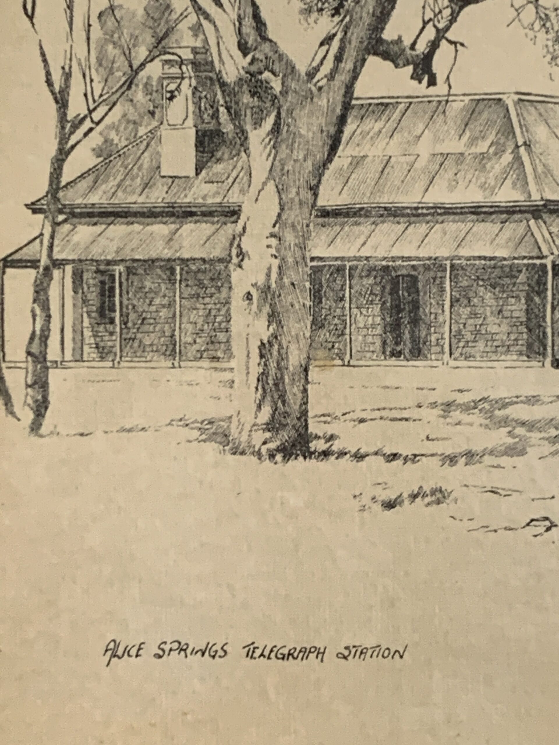 Alice Springs Telegraph Station - by Malcolm Arnold - 25x30cm - Vintage ...
