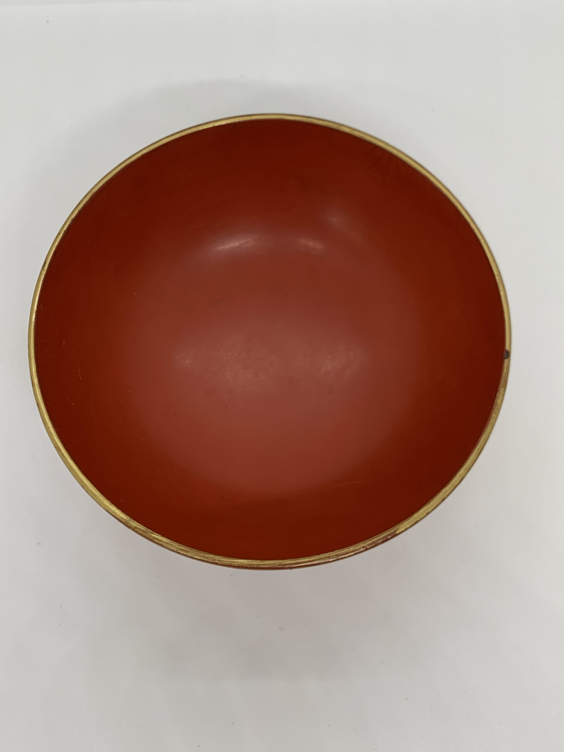 Footed Red Laquer ware Bowl 12cm wide - Vintage Keepsakes