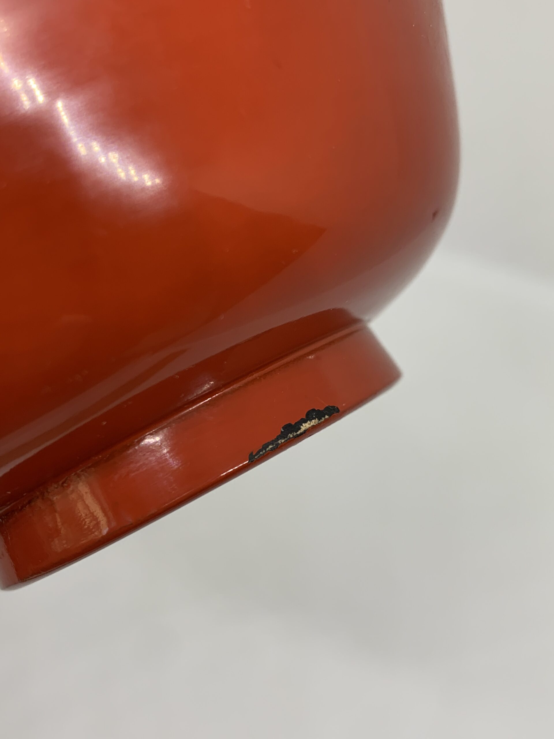 Footed Red Laquer ware Bowl 12cm wide - Vintage Keepsakes