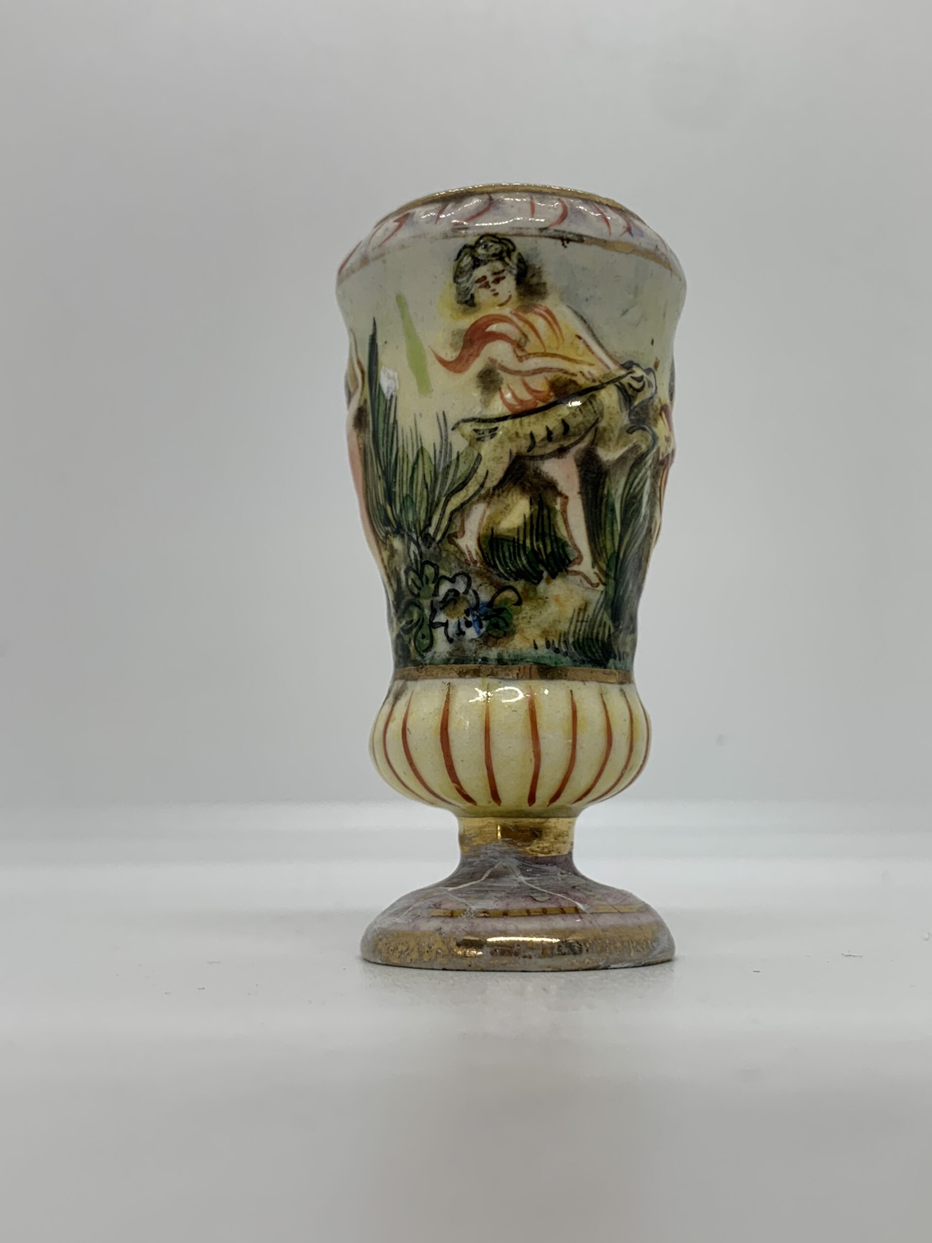 Vintage Capidimonte Small Vase 8cm (marked 2545 Italy) - repaired base ...