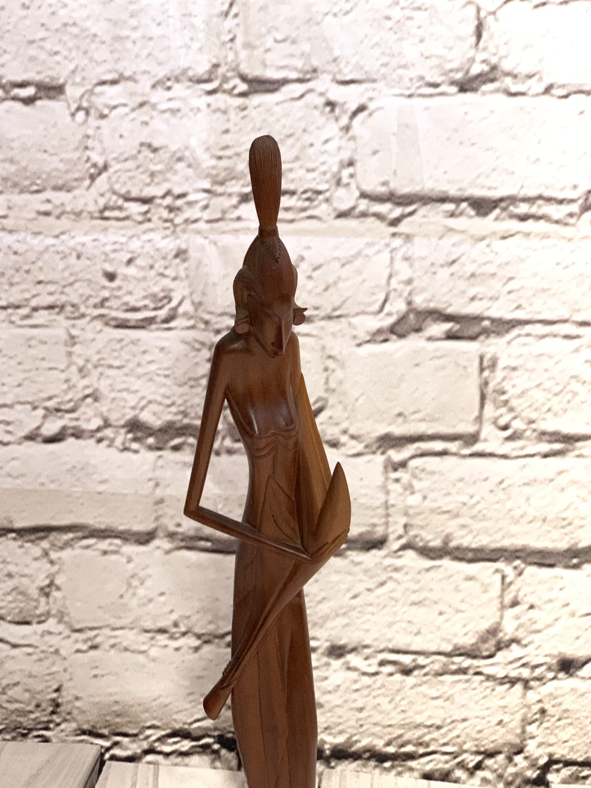 Vintage Hand Carved Wooden Statue of Goddess (likely Balinese) 59cm ...