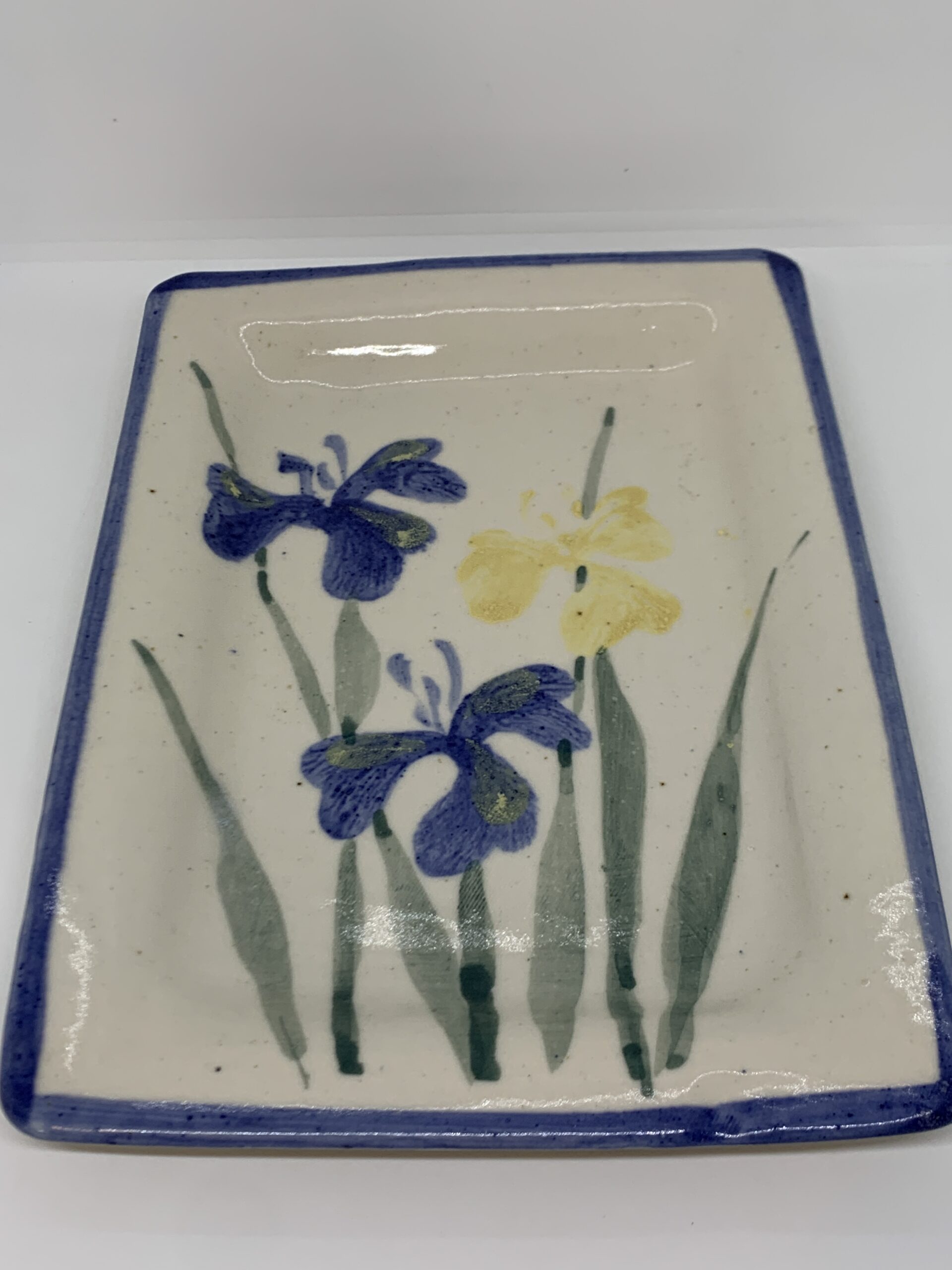 Jill Giles Pottery Platter 26x19cm - Floral Pattern - Vintage Keepsakes