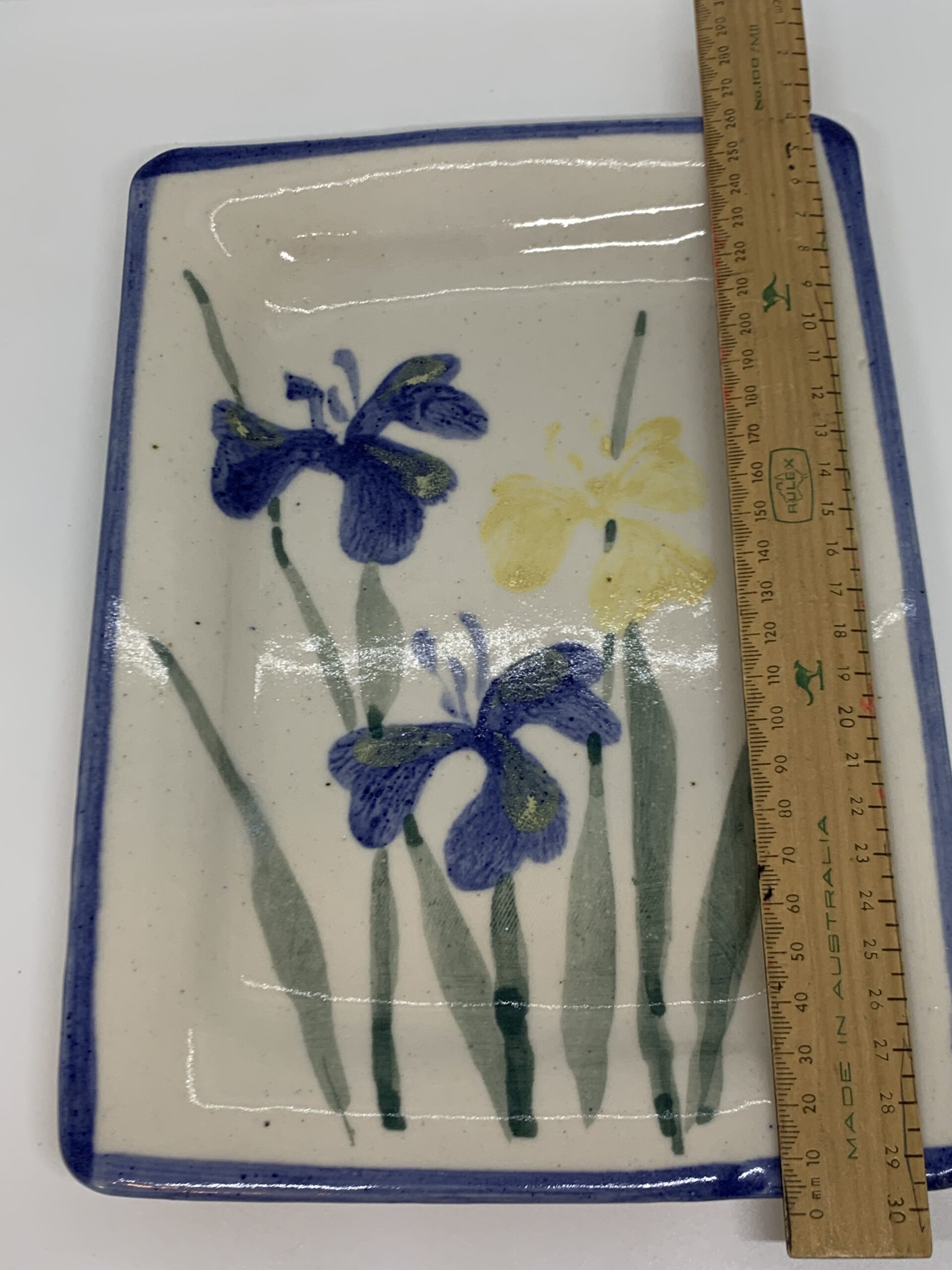Jill Giles Pottery Platter 26x19cm - Floral Pattern - Vintage Keepsakes