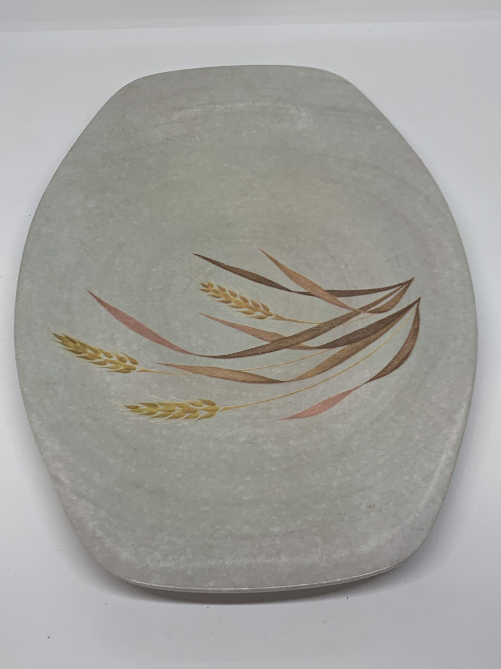 Bessemer Melmac Oval Plate Wheat Pattern 30cm long - Vintage Keepsakes