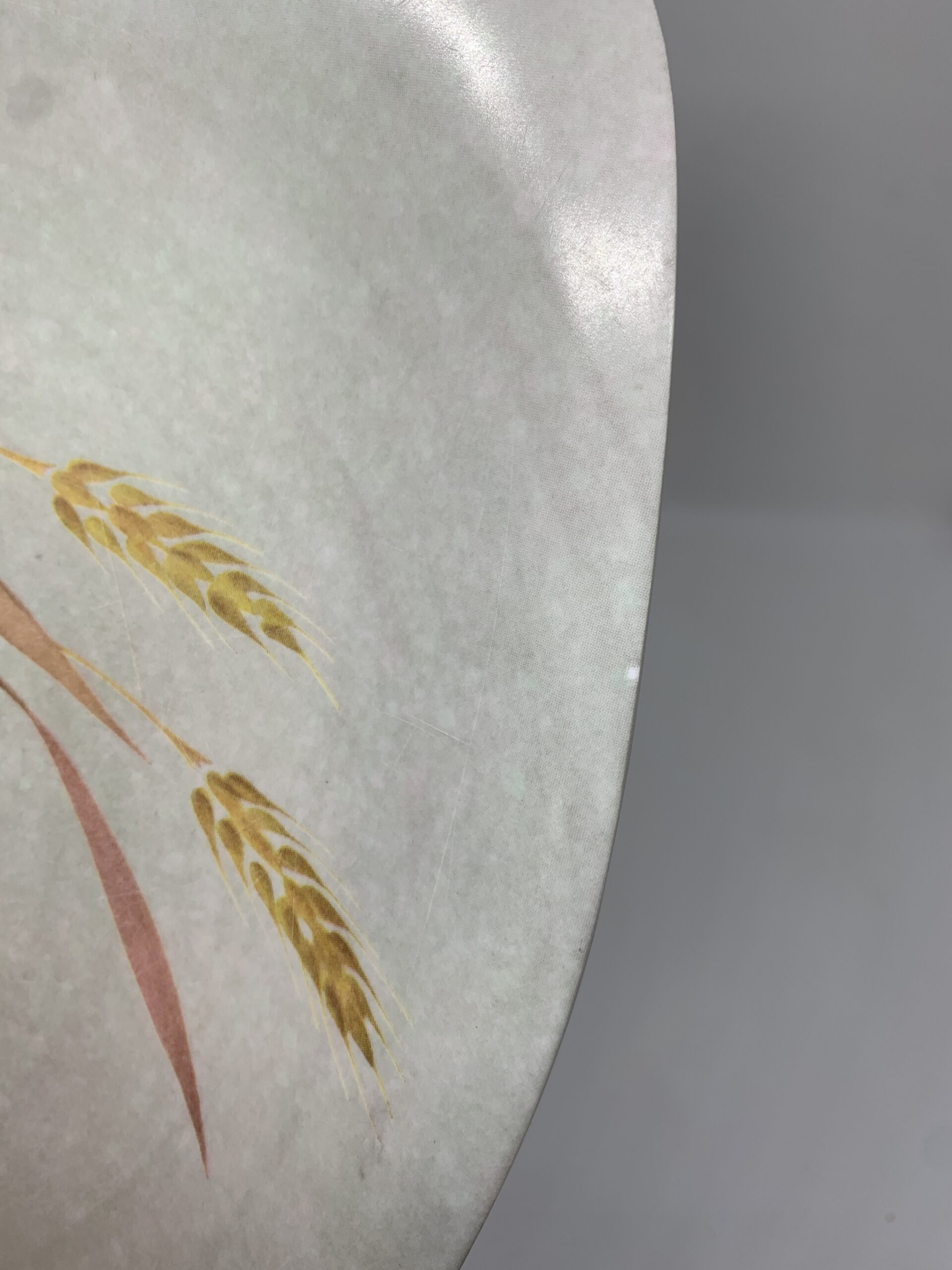 Bessemer Melmac Oval Plate Wheat Pattern 30cm long - Vintage Keepsakes