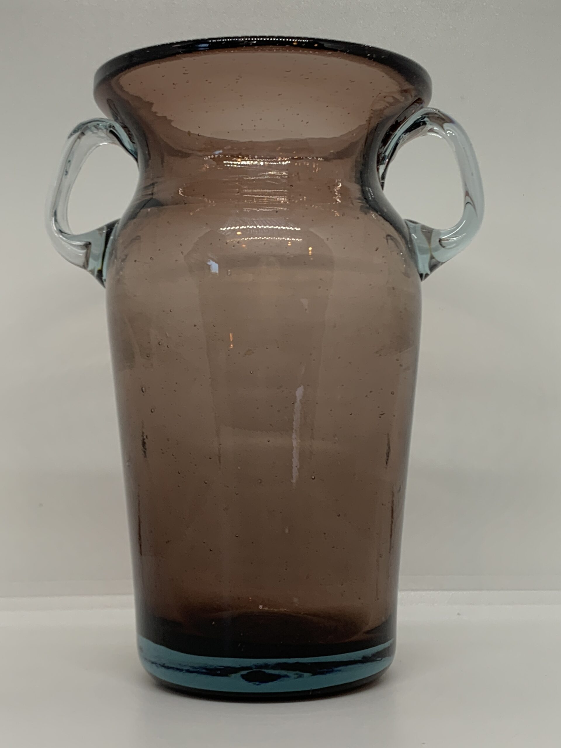 Purple Glass Double Handled Vase 19cm high - Vintage Keepsakes