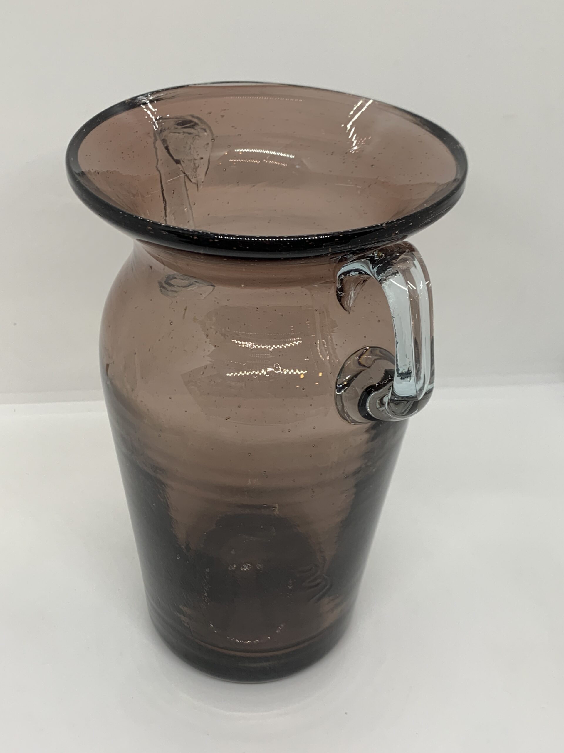 Purple Glass Double Handled Vase 19cm high - Vintage Keepsakes