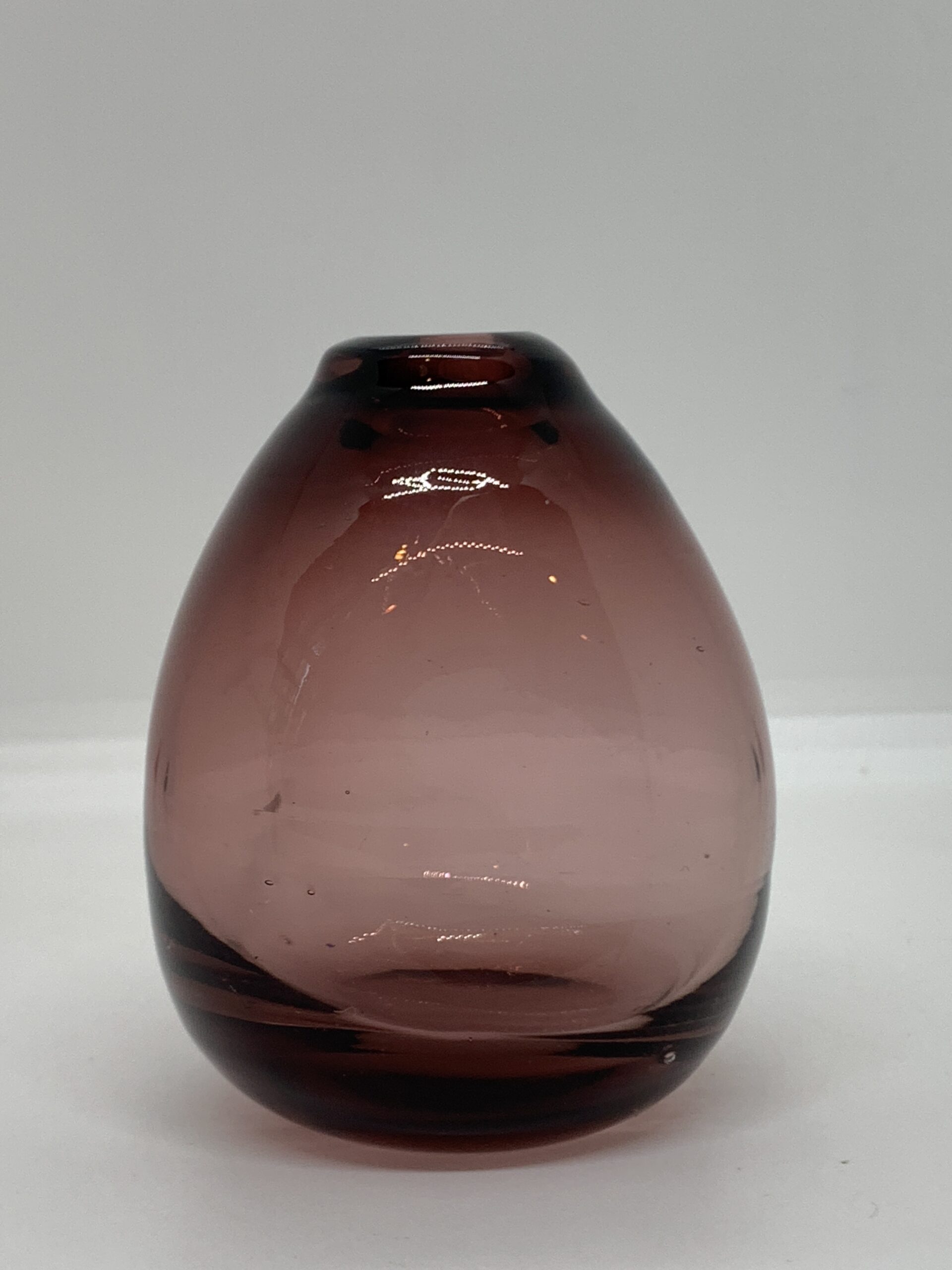 Small Purple Tri Sided Glass Posy Vase 7cm - Vintage Keepsakes