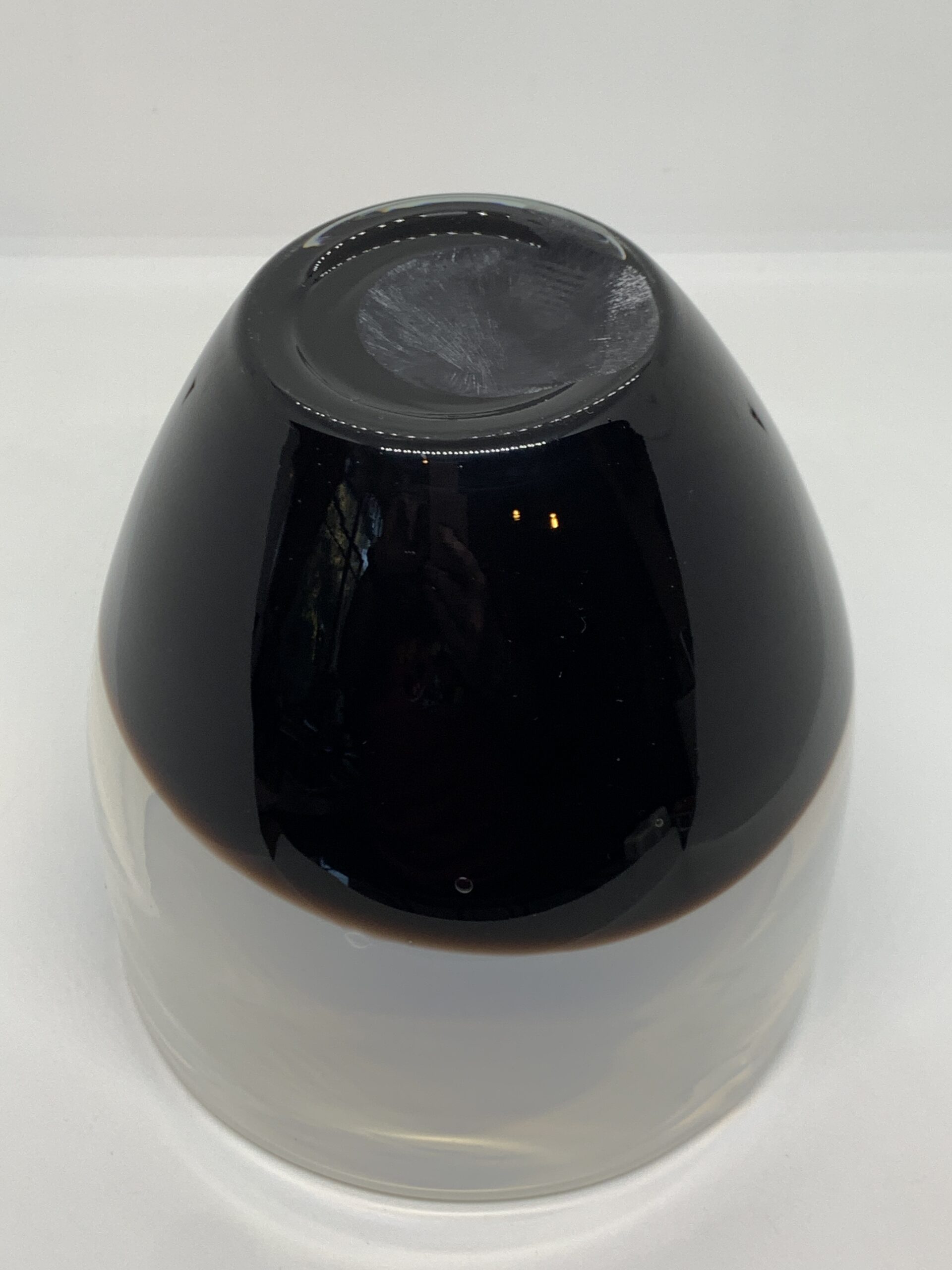 Two Tone Glass Bowl Opalescent 15cm high - Vintage Keepsakes