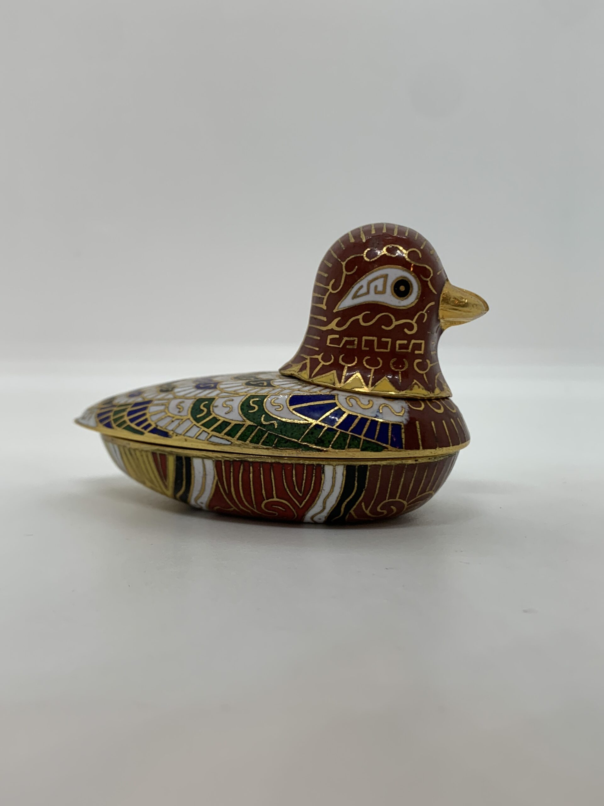 Pair Cloisonne Duck Trinket Boxes - Vintage Keepsakes