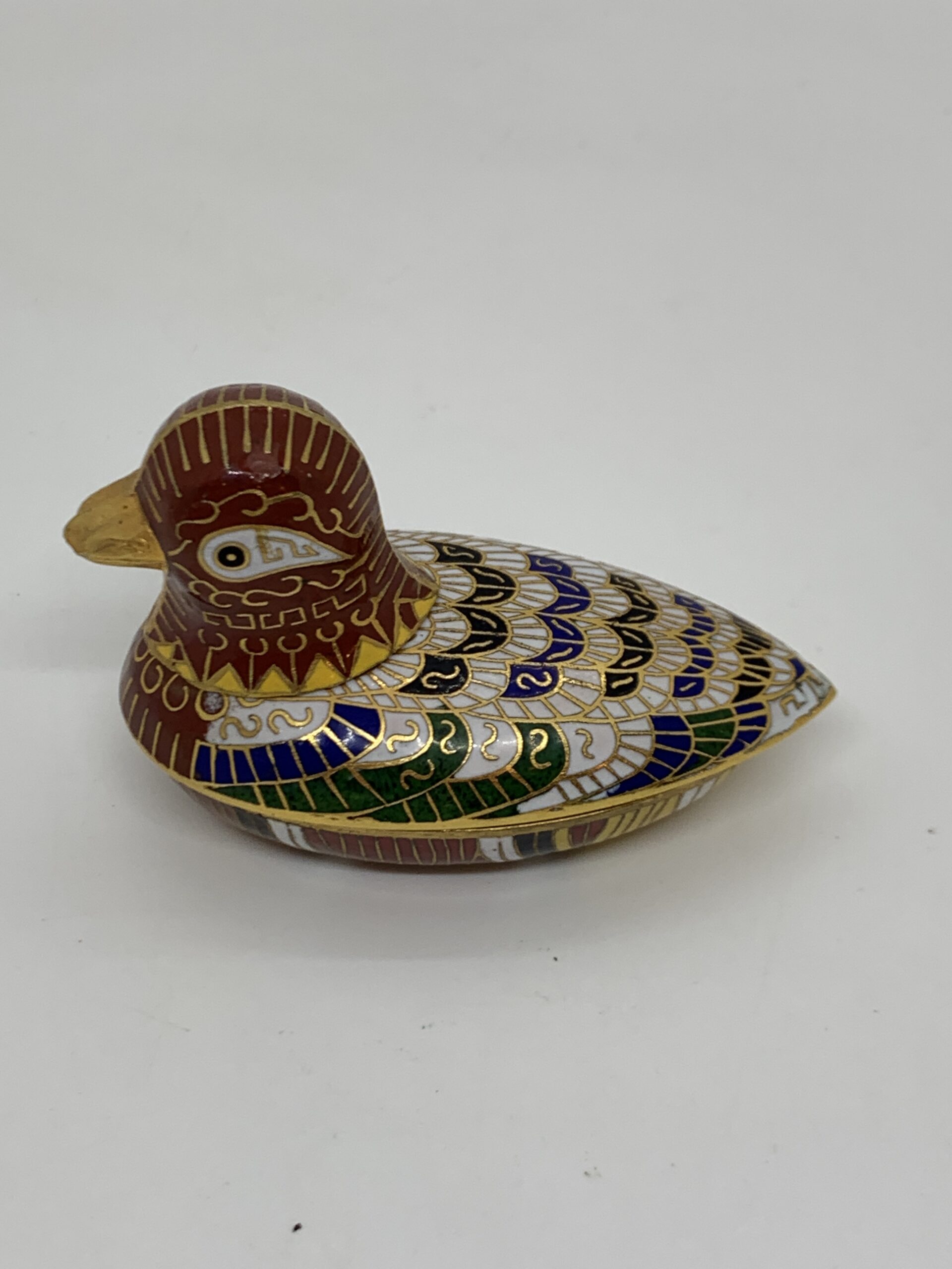 Pair Cloisonne Duck Trinket Boxes - Vintage Keepsakes
