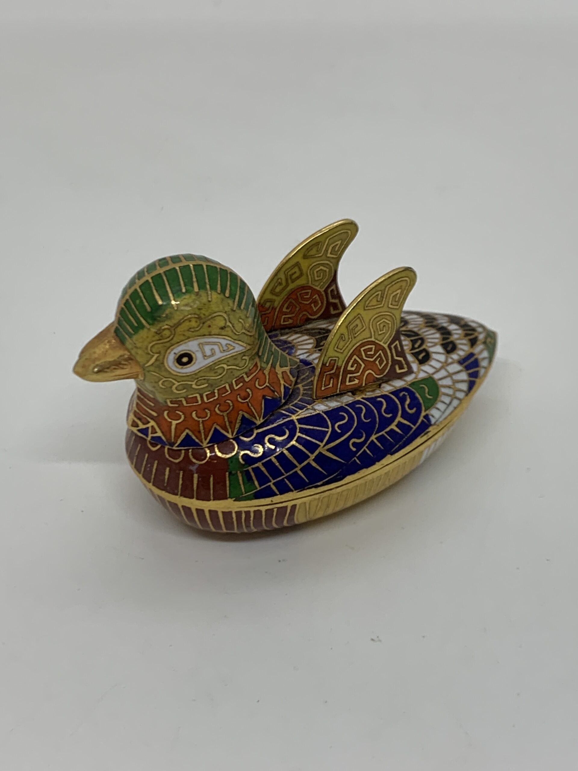 Pair Cloisonne Duck Trinket Boxes - Vintage Keepsakes