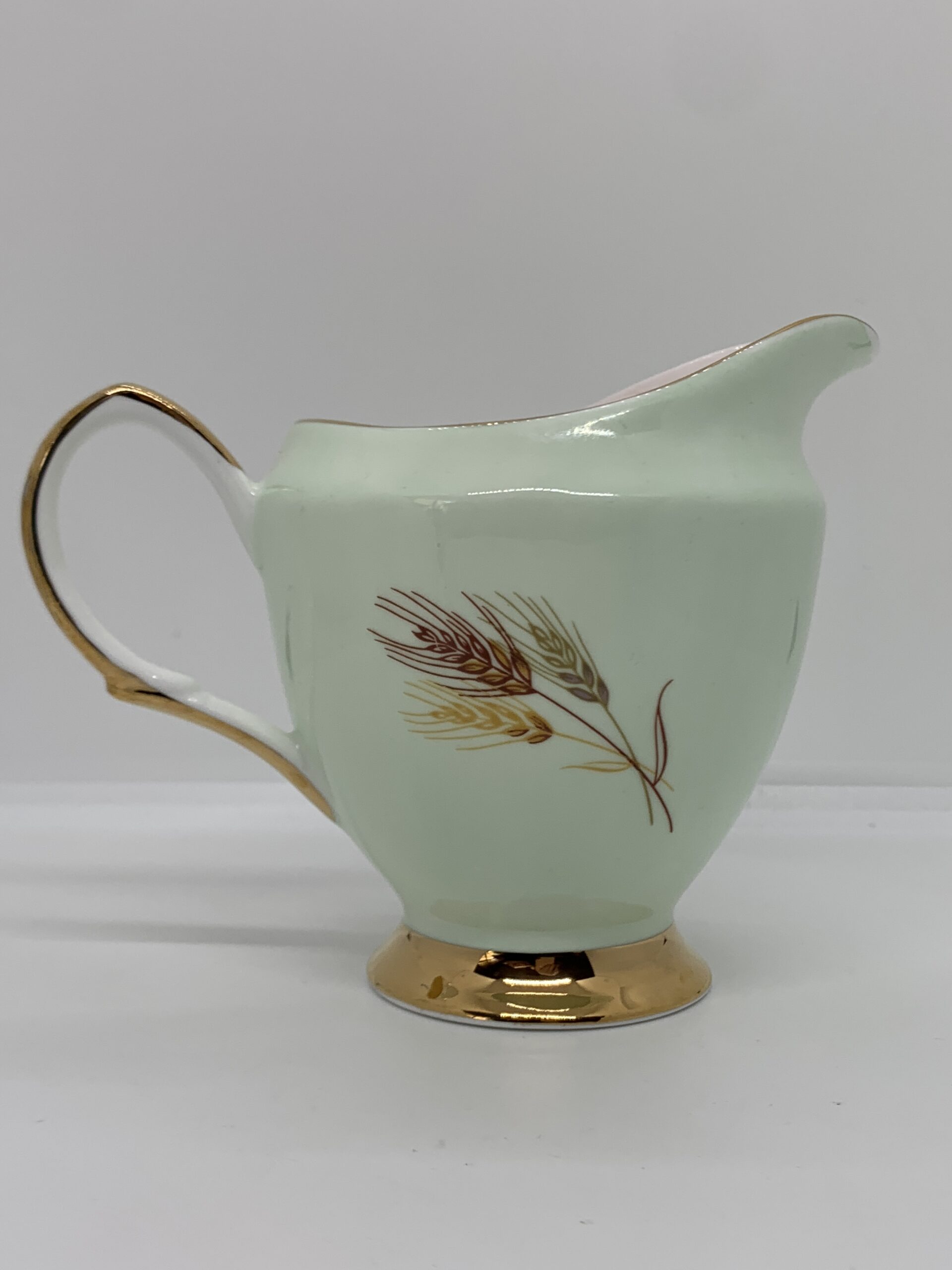Elizabethan Fine Bone China Green Wheat pattern Creamer - Vintage Keepsakes