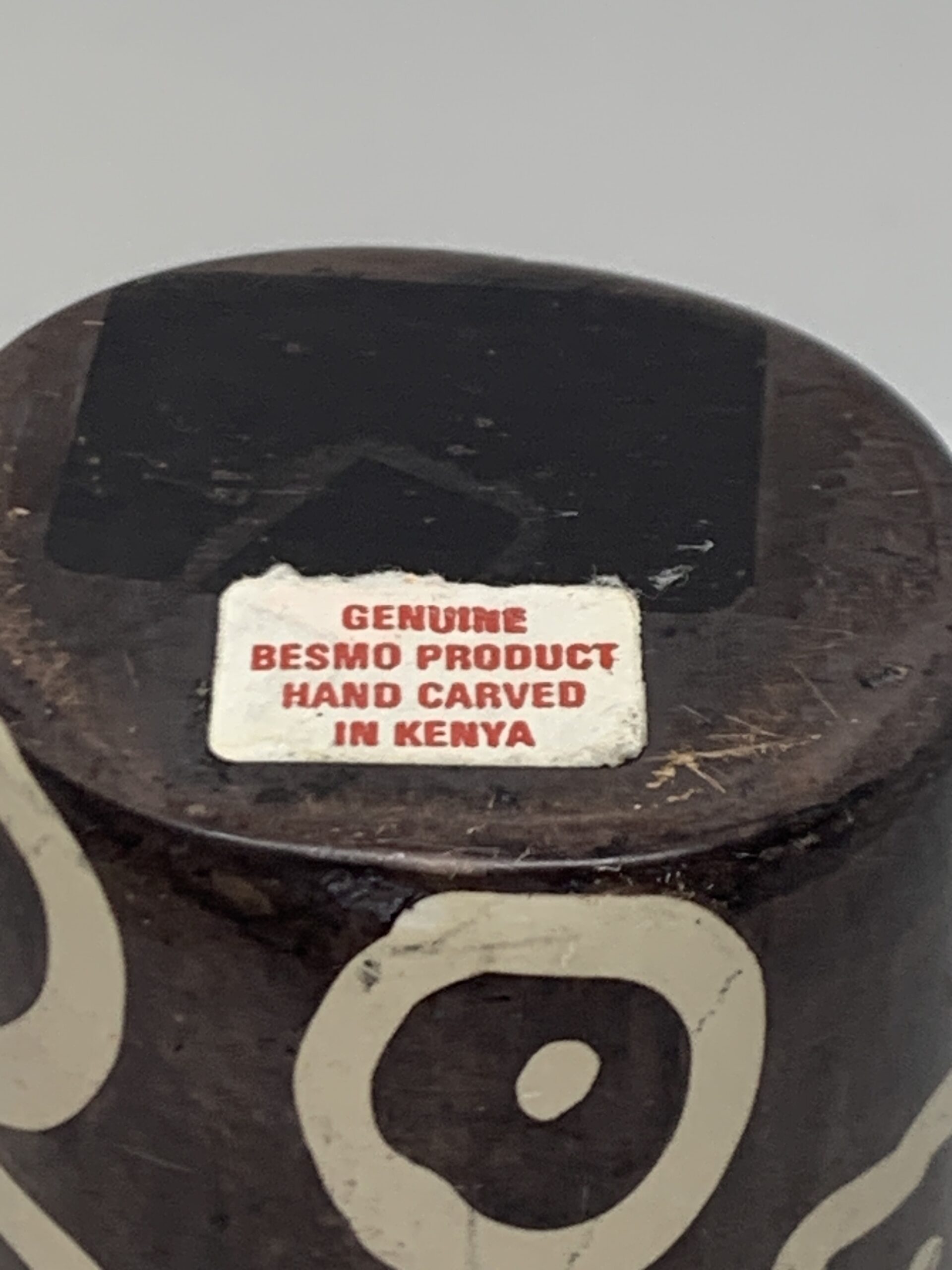 Besmo - Made in Kenya - Geometric Patterned Soapstone Vase 18cm ...