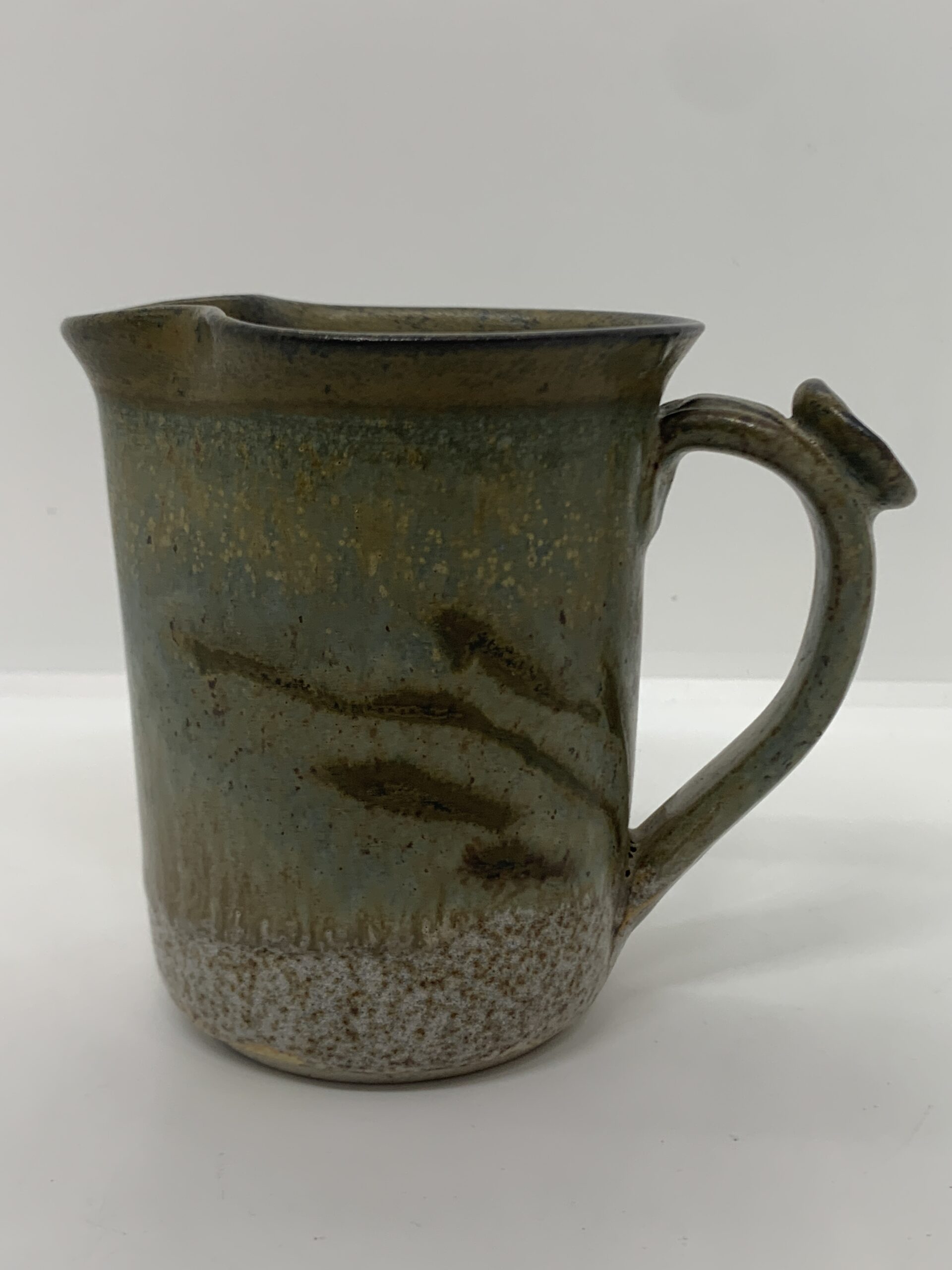 Green Toned Pottery Jug 10cm - Vintage Keepsakes