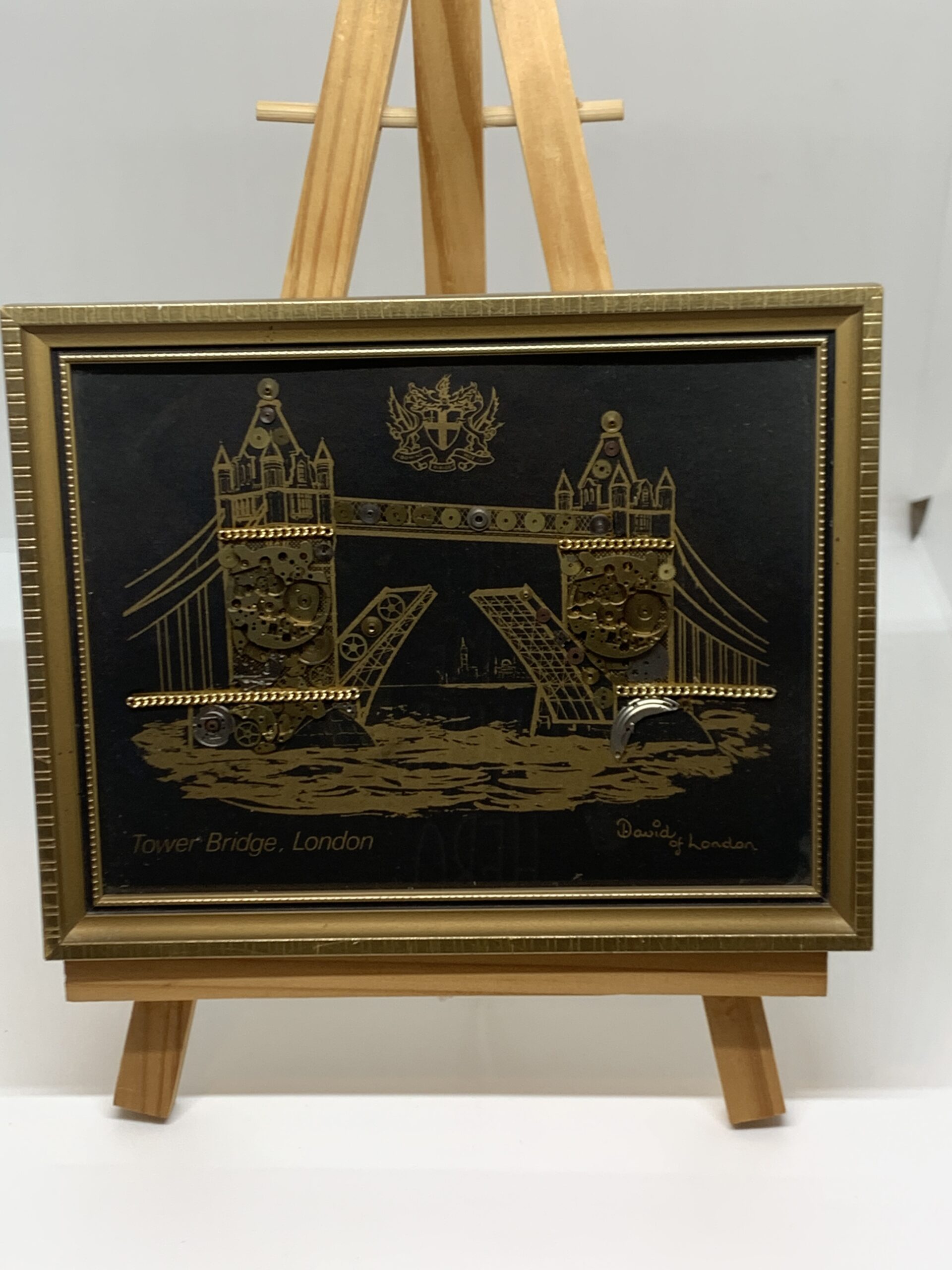 David of London Tower Bridge Clock Collage Art 17x22cm - Vintage Keepsakes