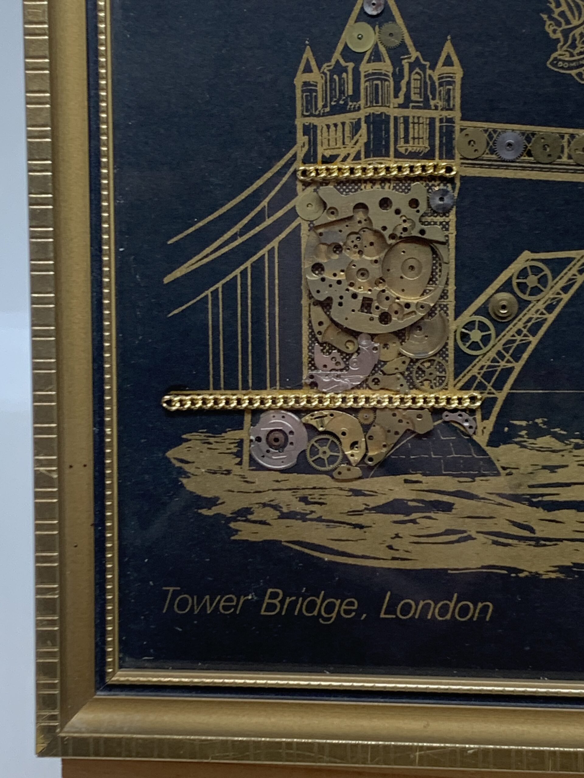 David of London Tower Bridge Clock Collage Art 17x22cm - Vintage Keepsakes