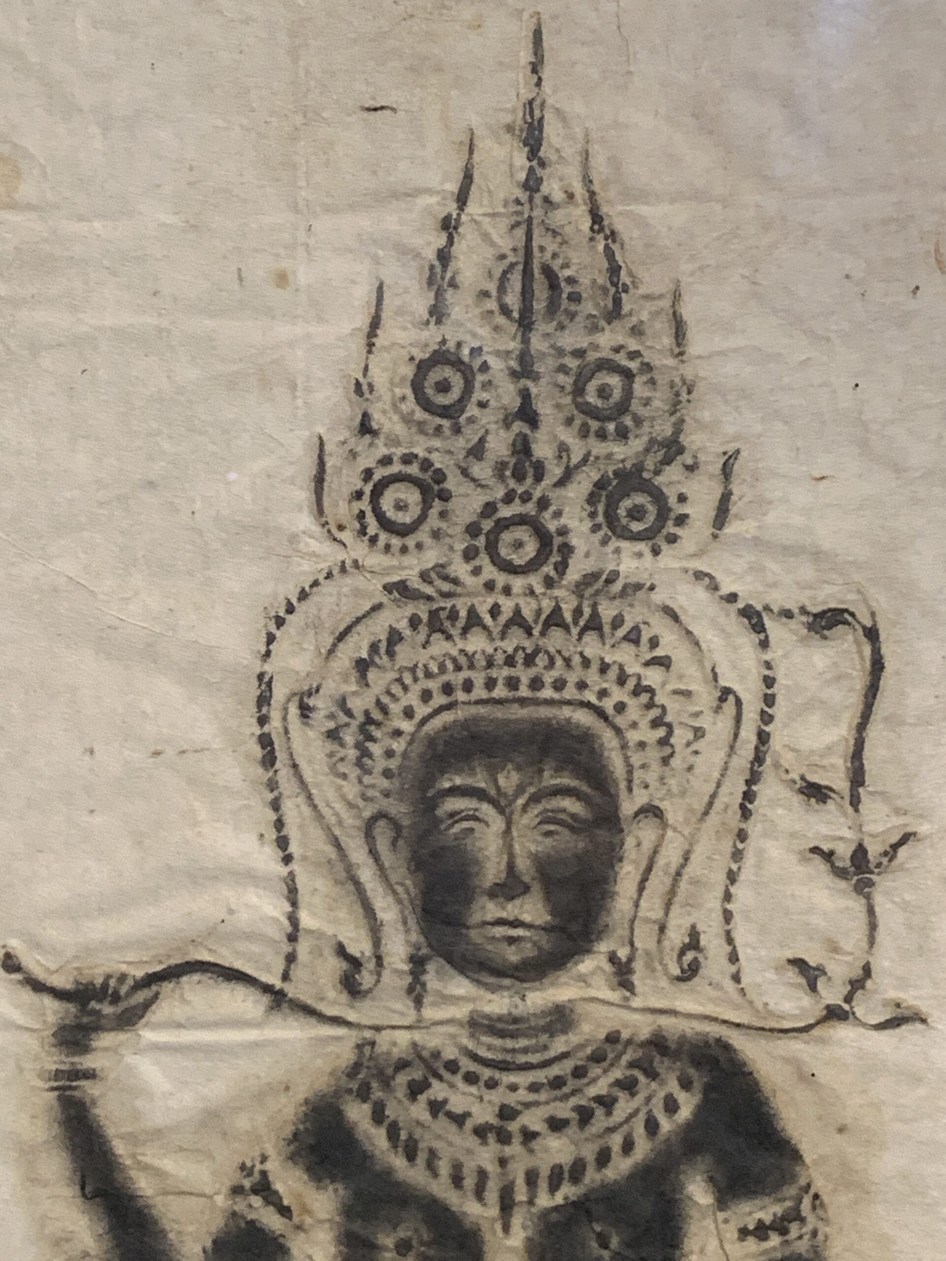 Angkor Wat Temple Rubbing on Rice Paper of Apsara dancer 56x24cm ...