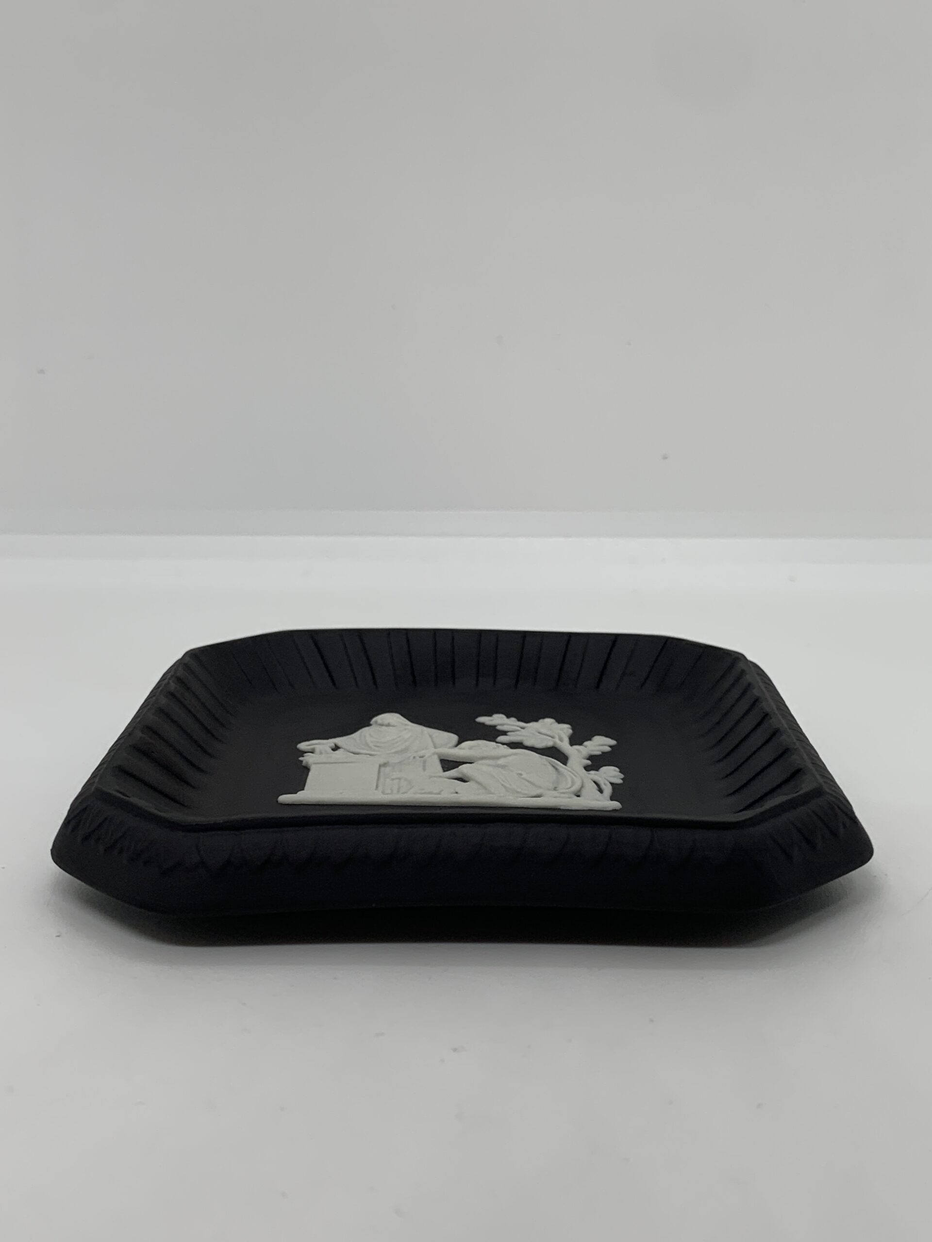 Wedgwood Black Jasperware Fluted Tray - Woman at Altar - 10cm - Vintage ...