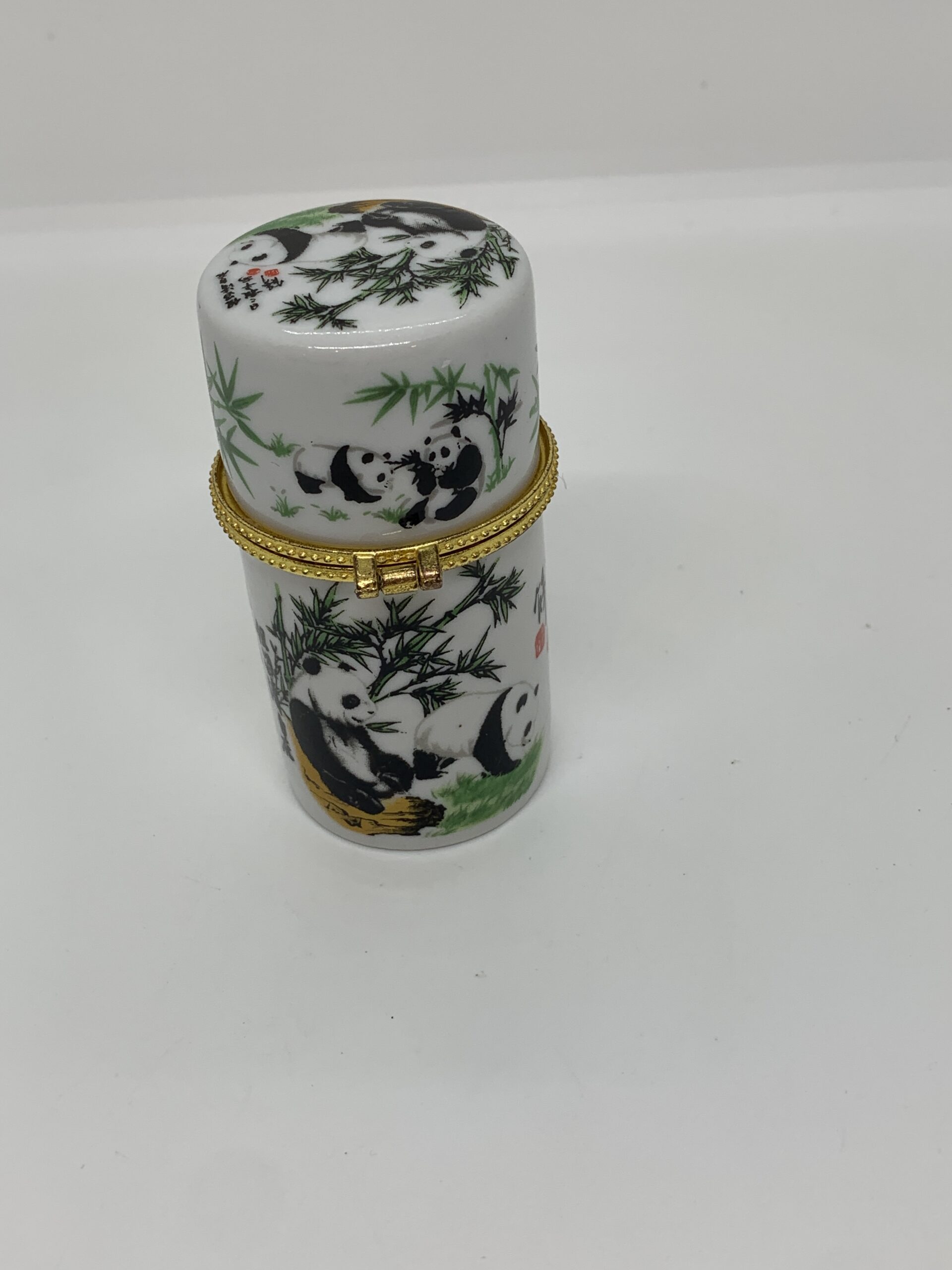 Panda - lucky bamboo - Porcelain Toothpick Holder - Vintage Keepsakes