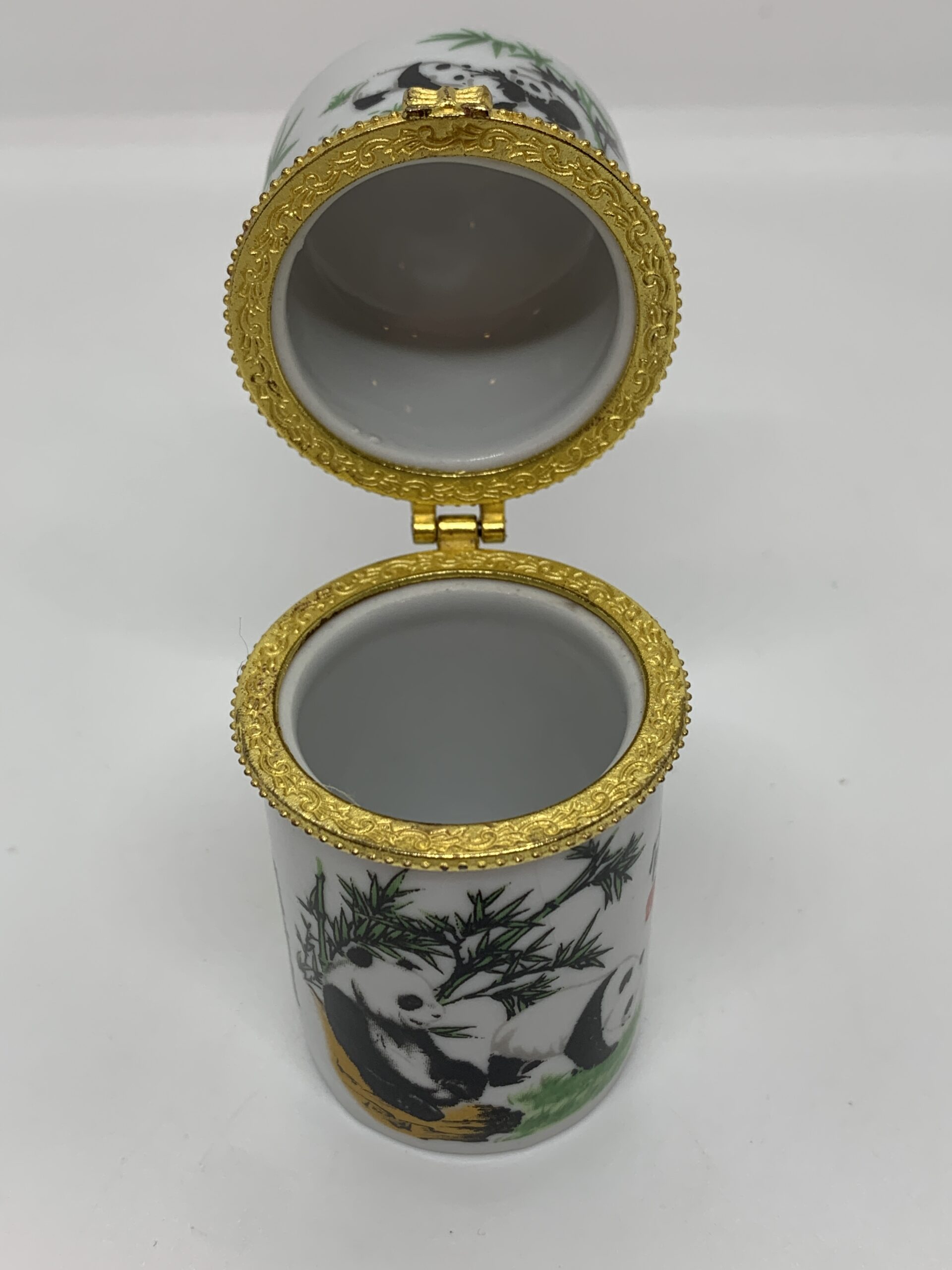 Panda - lucky bamboo - Porcelain Toothpick Holder - Vintage Keepsakes
