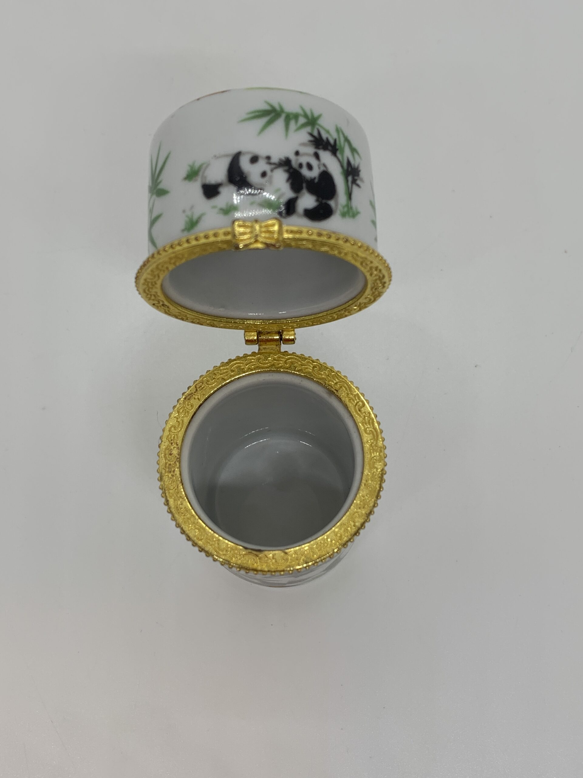 Panda - lucky bamboo - Porcelain Toothpick Holder - Vintage Keepsakes