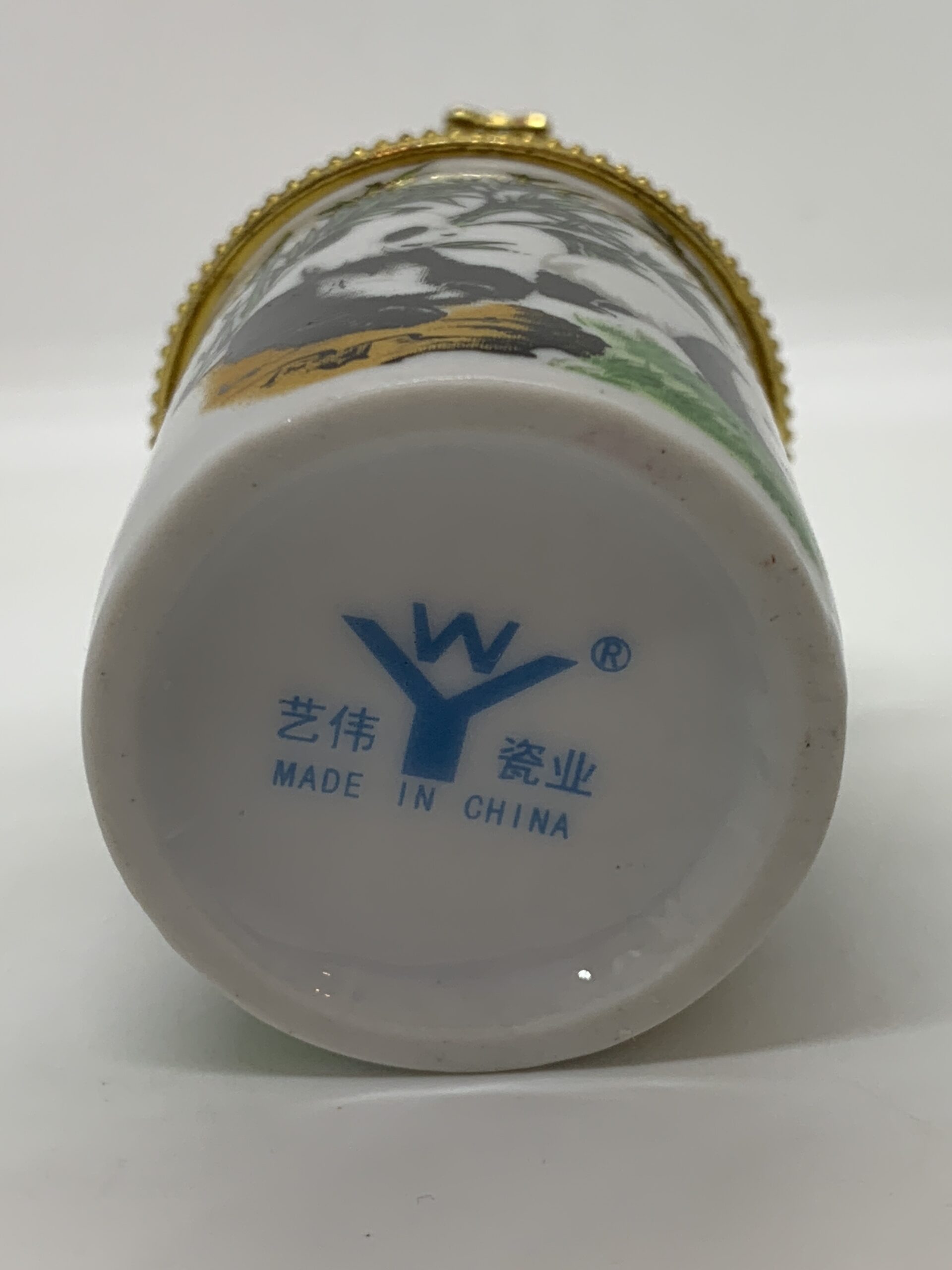 Panda - lucky bamboo - Porcelain Toothpick Holder - Vintage Keepsakes
