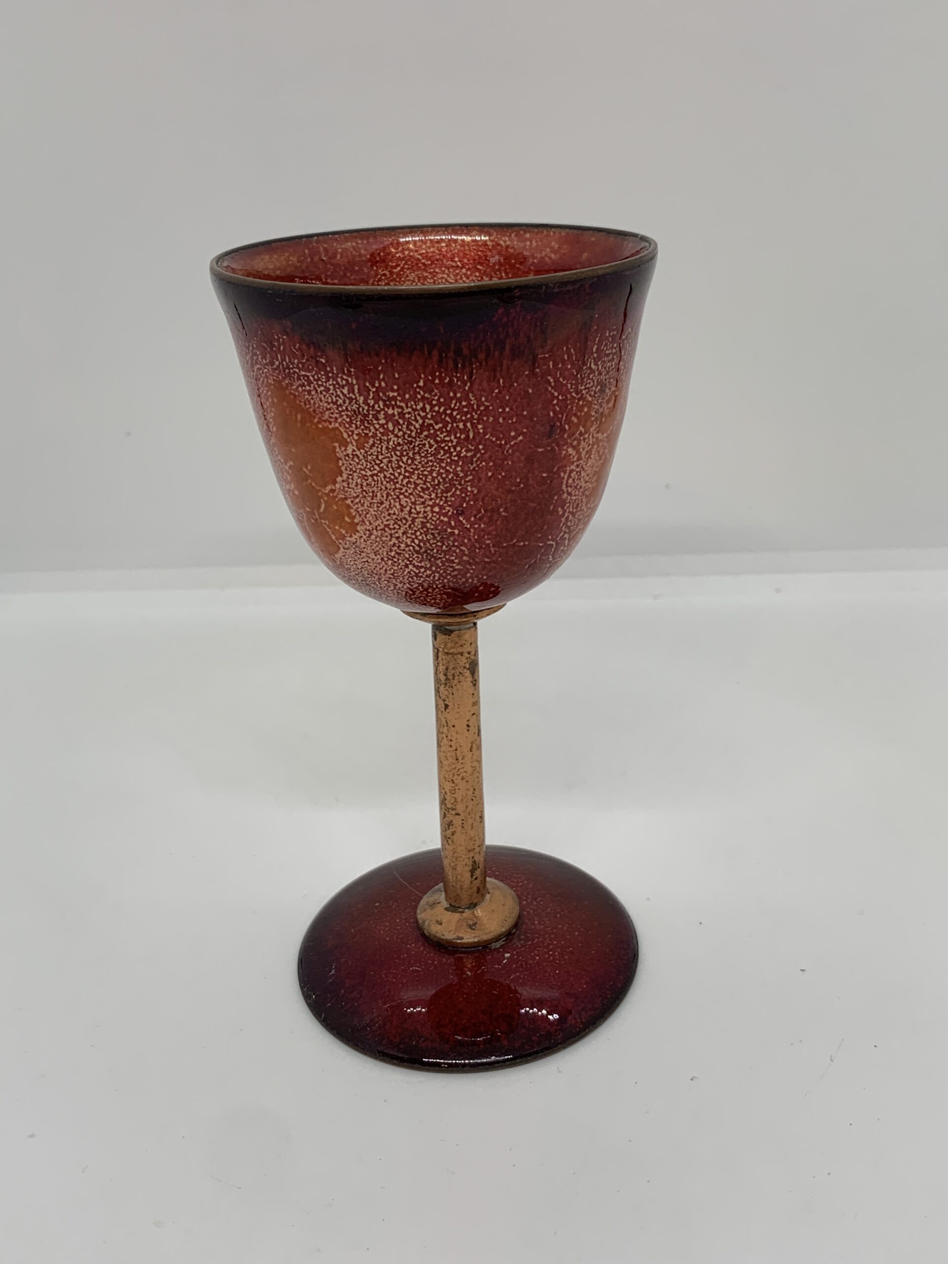 Small Enameled Copper Goblet 13cm - Vintage Keepsakes