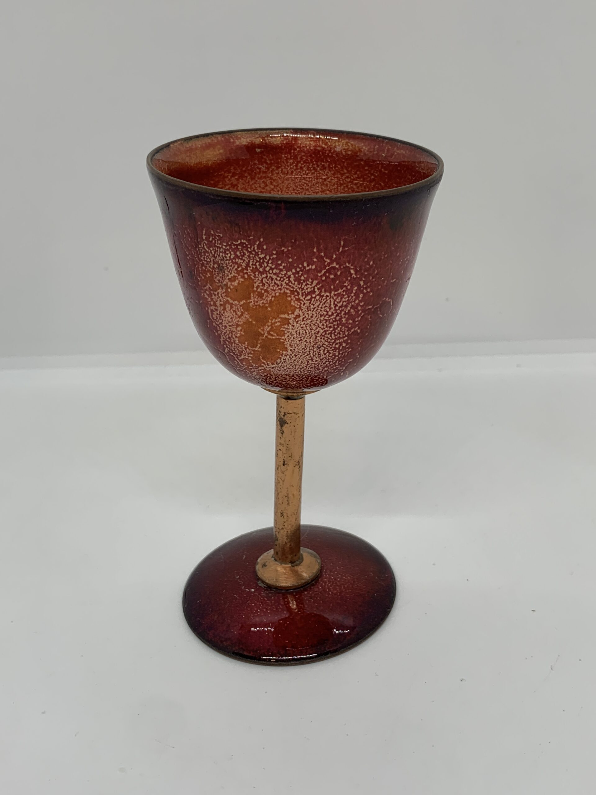 Small Enameled Copper Goblet 13cm - Vintage Keepsakes