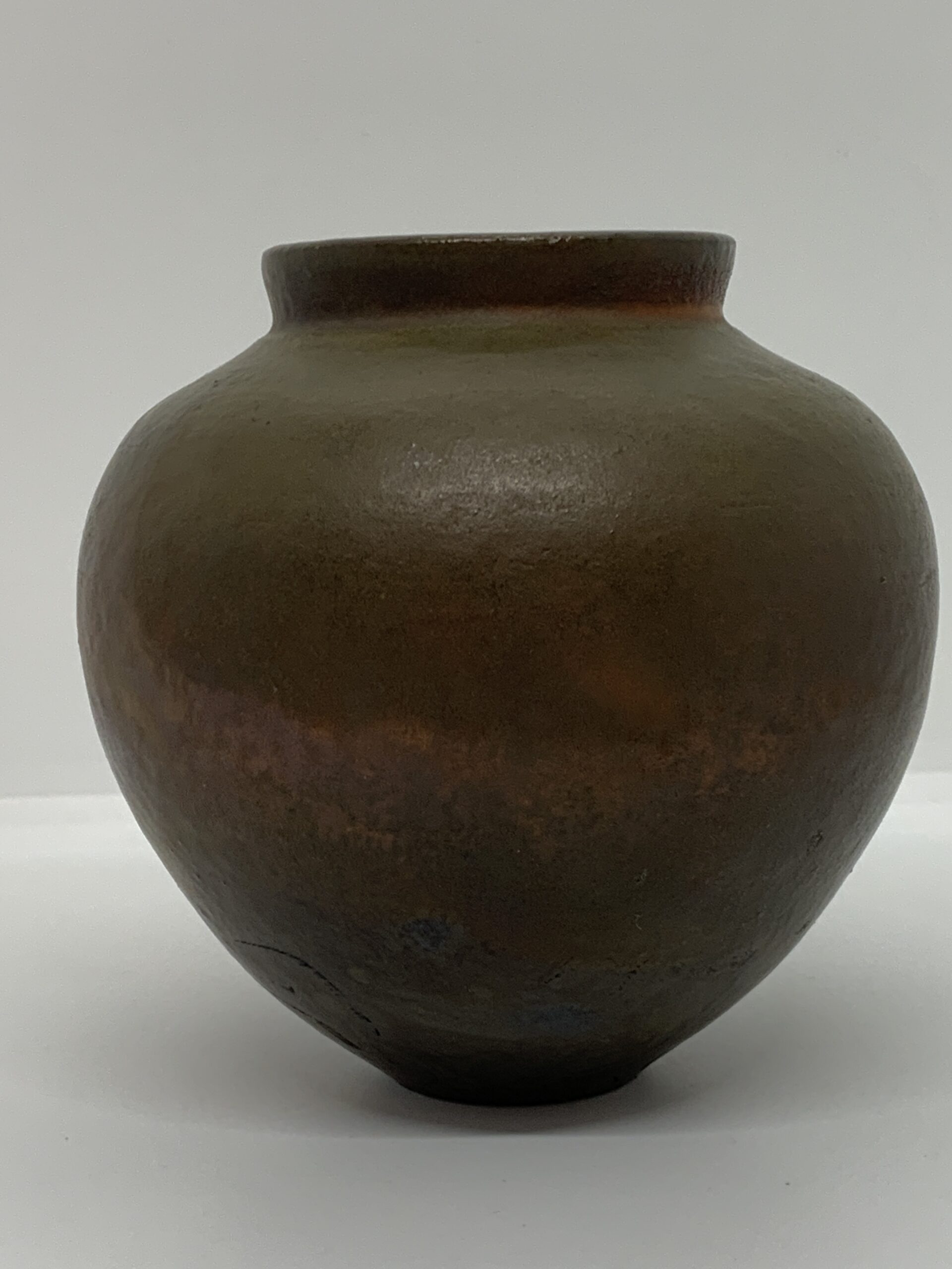 Fran Kernich Bulbous Raku Pottery Vase 12cm (incised signature to base ...