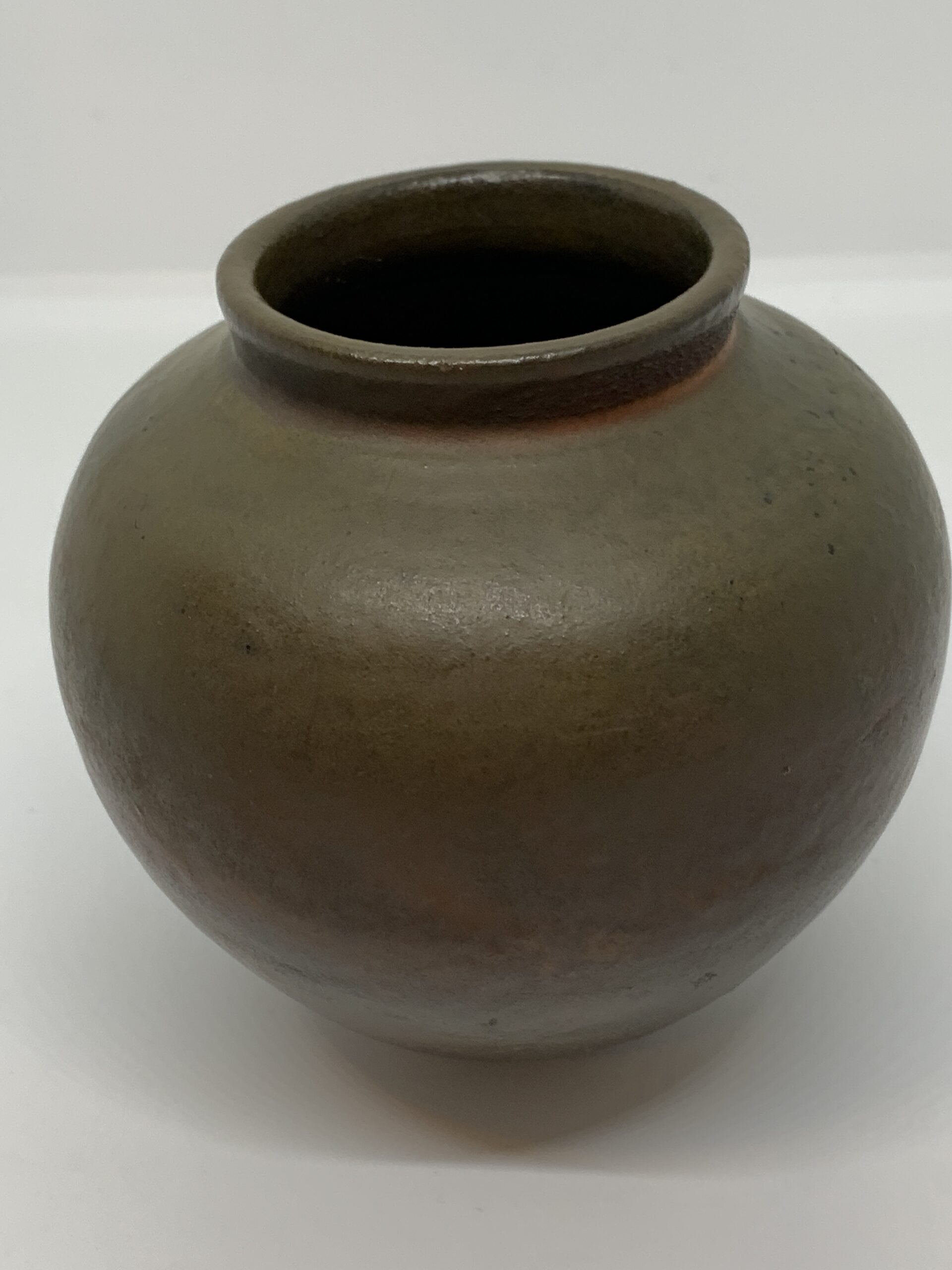 Fran Kernich Bulbous Raku Pottery Vase 12cm (incised signature to base ...