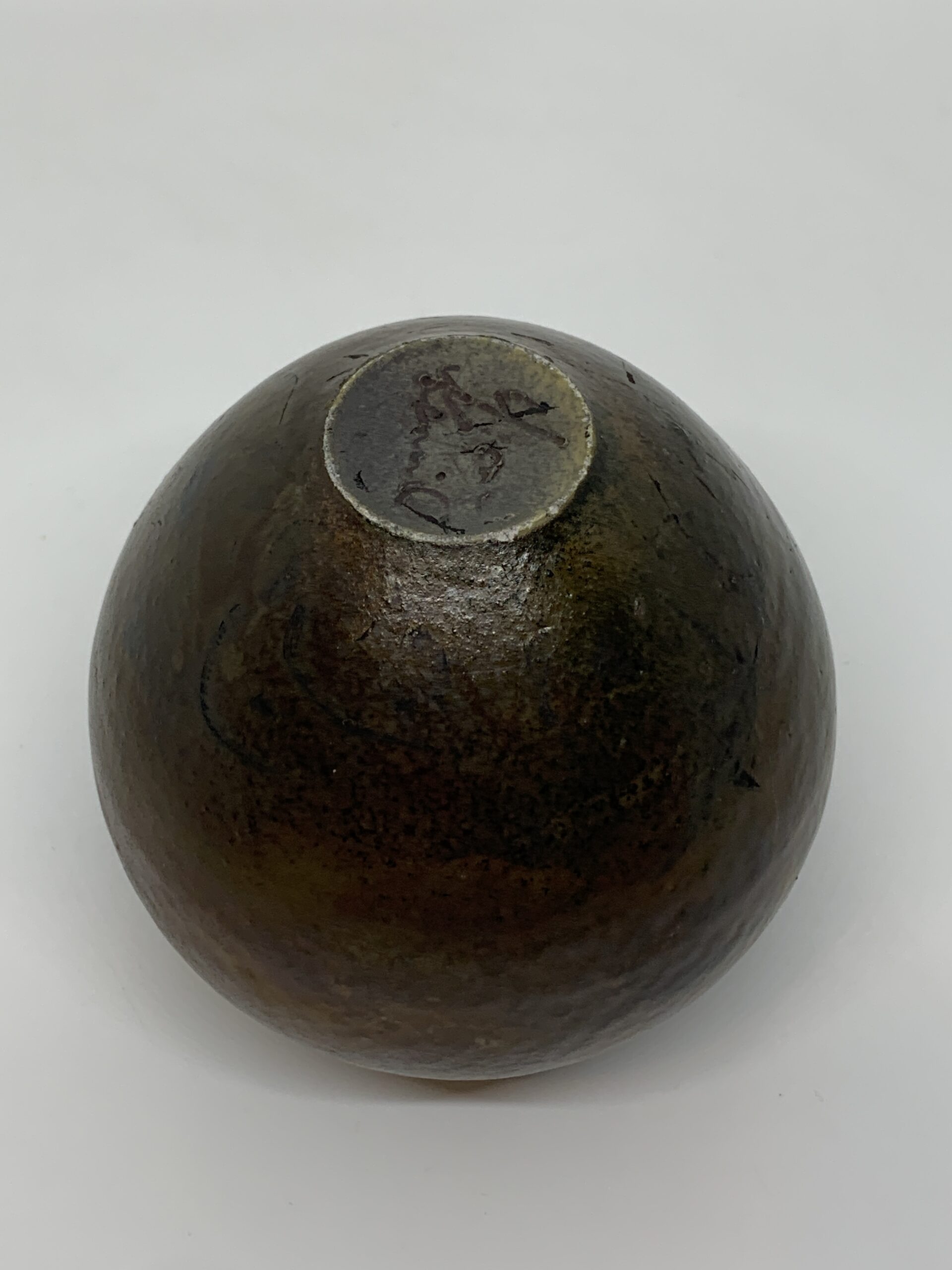 Fran Kernich Bulbous Raku Pottery Vase 12cm (incised signature to base ...