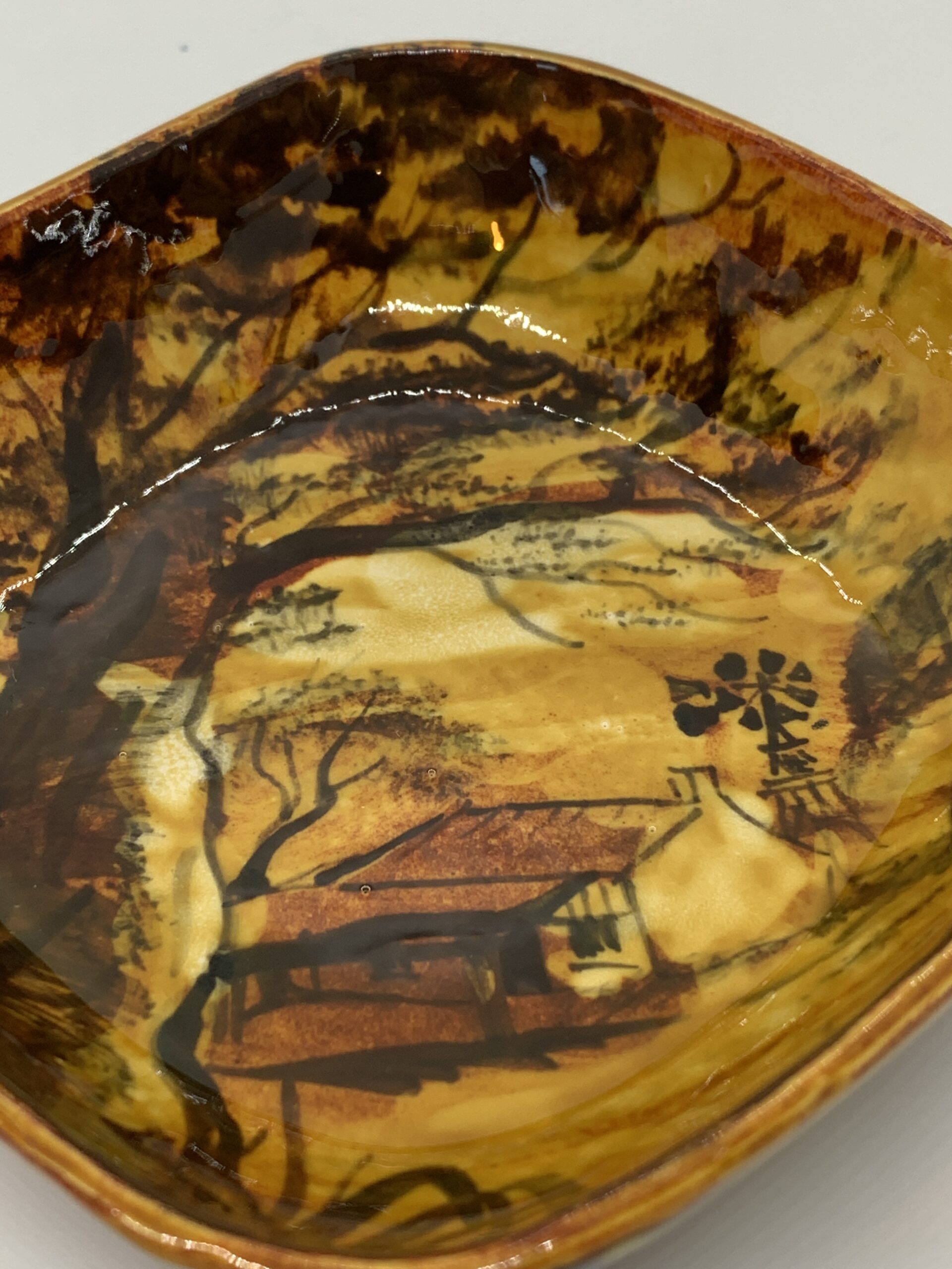 Pottery Square Ashtray Bowl of Australian Bush - Barossa Valley SA ...
