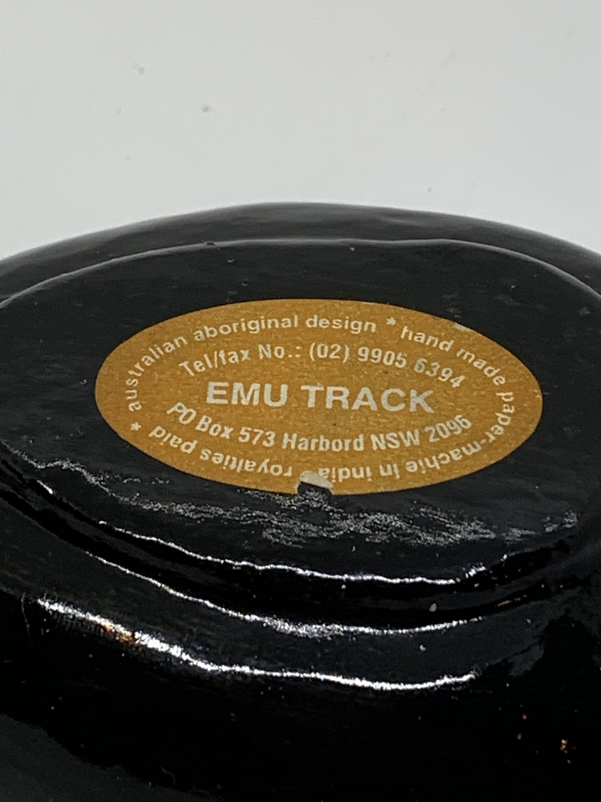 Emu Track Lacquared Paper Mache Lidded Egg with Aboriginal Design 10cm ...