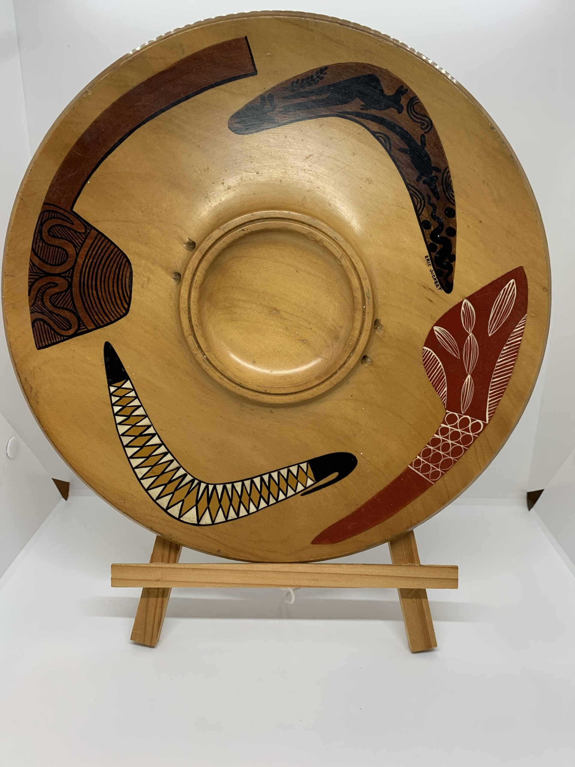 Eric Juckert Wooden Serving Platter - Australian Aboriginal Weapons ...