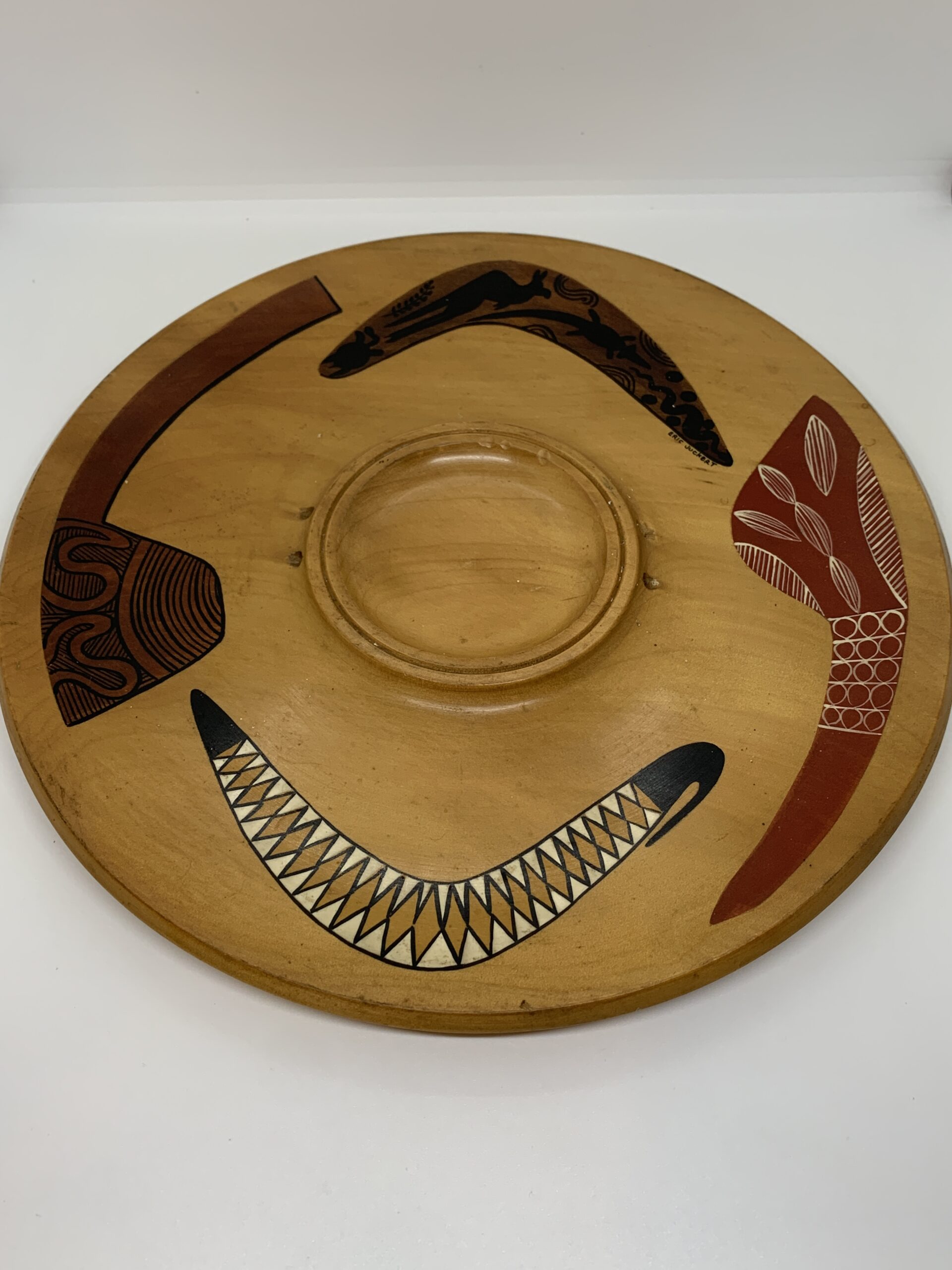 Eric Juckert Wooden Serving Platter - Australian Aboriginal Weapons ...