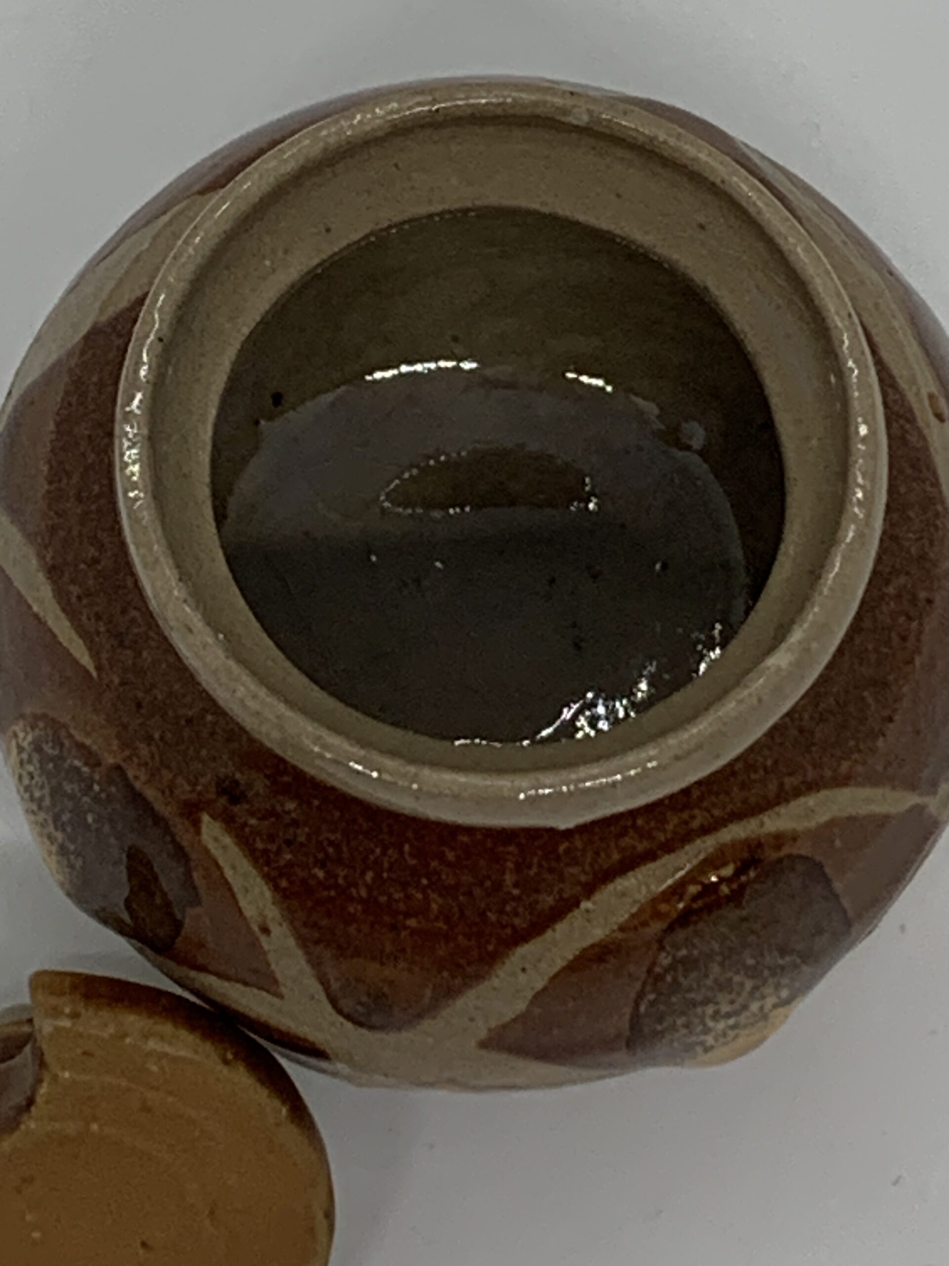 Dyson Pottery Small Mustard Pot with Lid 5cm (incised signature to base ...