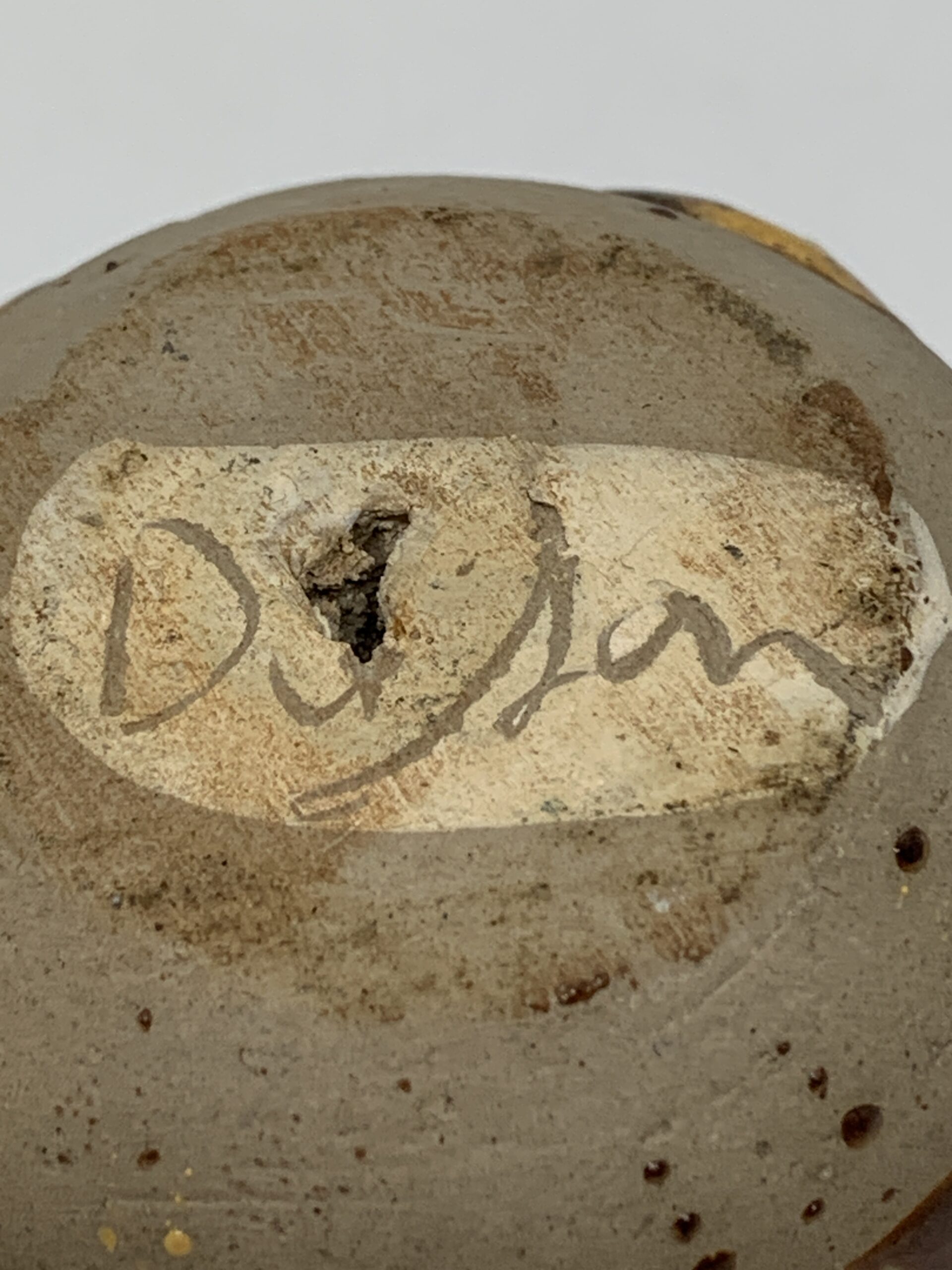 Dyson Pottery Small Mustard Pot with Lid 5cm (incised signature to base ...