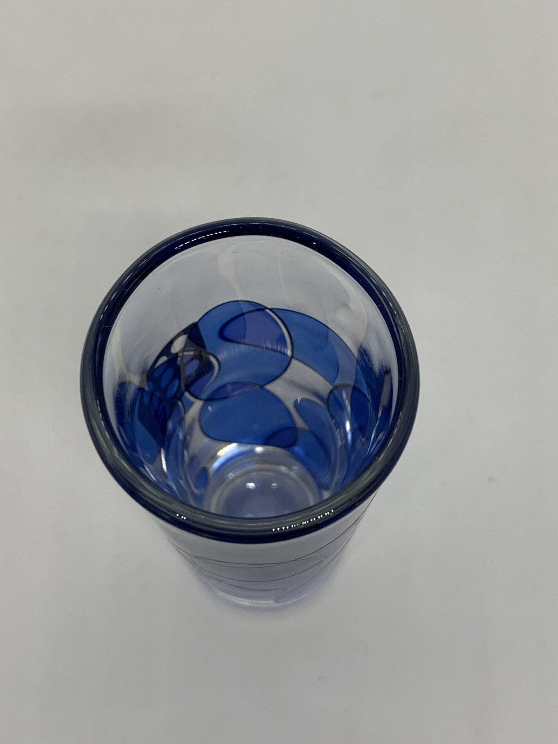 Retro Italian Circleware Design Blue Shot Glass - Vintage Keepsakes