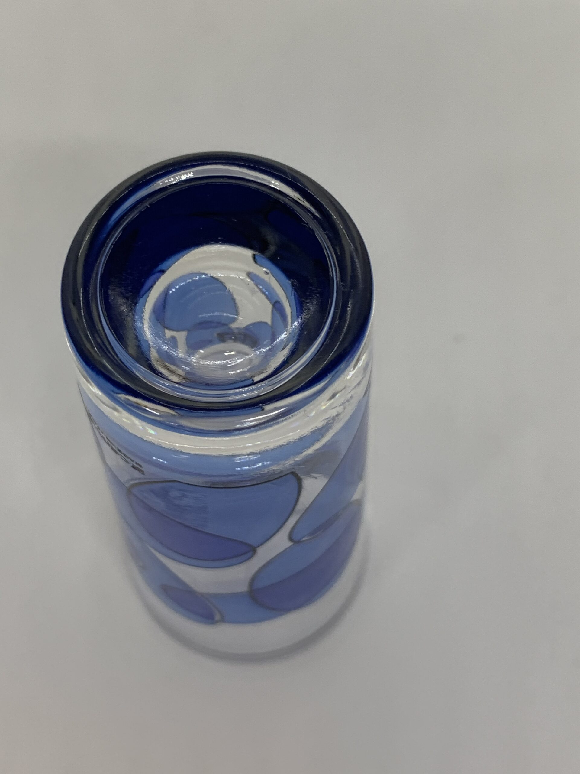 Retro Italian Circleware Design Blue Shot Glass - Vintage Keepsakes