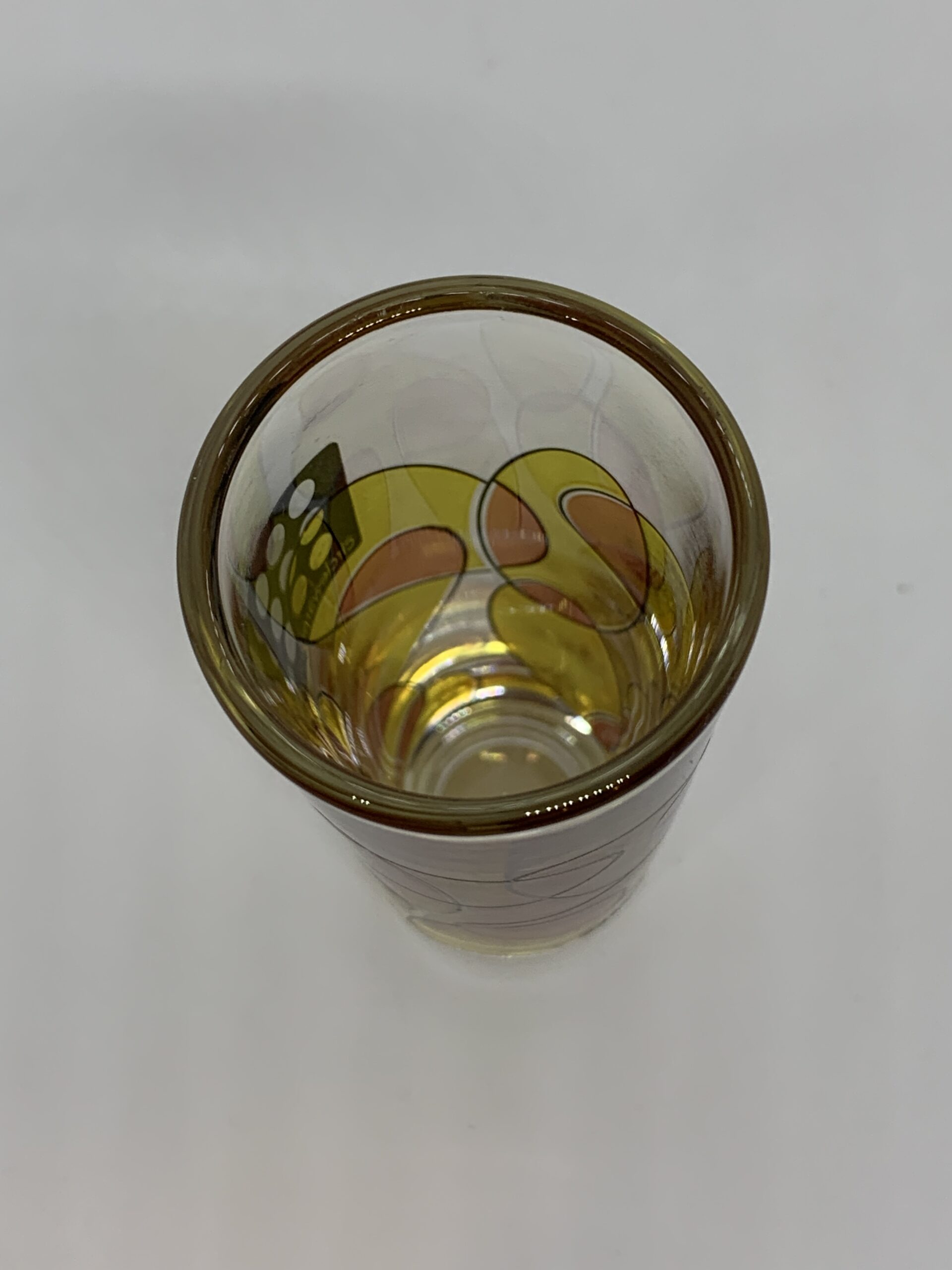 Retro Italian Circleware Design Yellow Shot Glass - Vintage Keepsakes