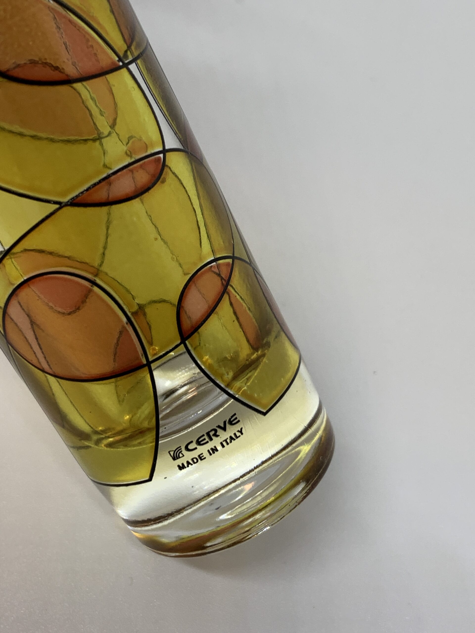 Retro Italian Circleware Design Yellow Shot Glass - Vintage Keepsakes