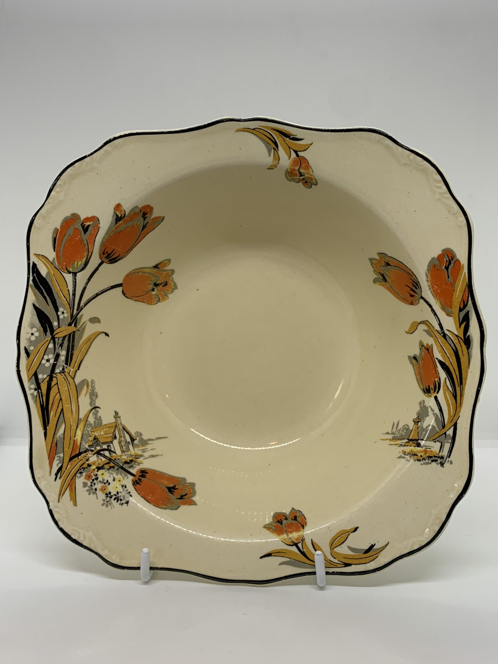 Vintage Meakin Bowl - Tulip Sun Glow pattern 20cm - Vintage Keepsakes