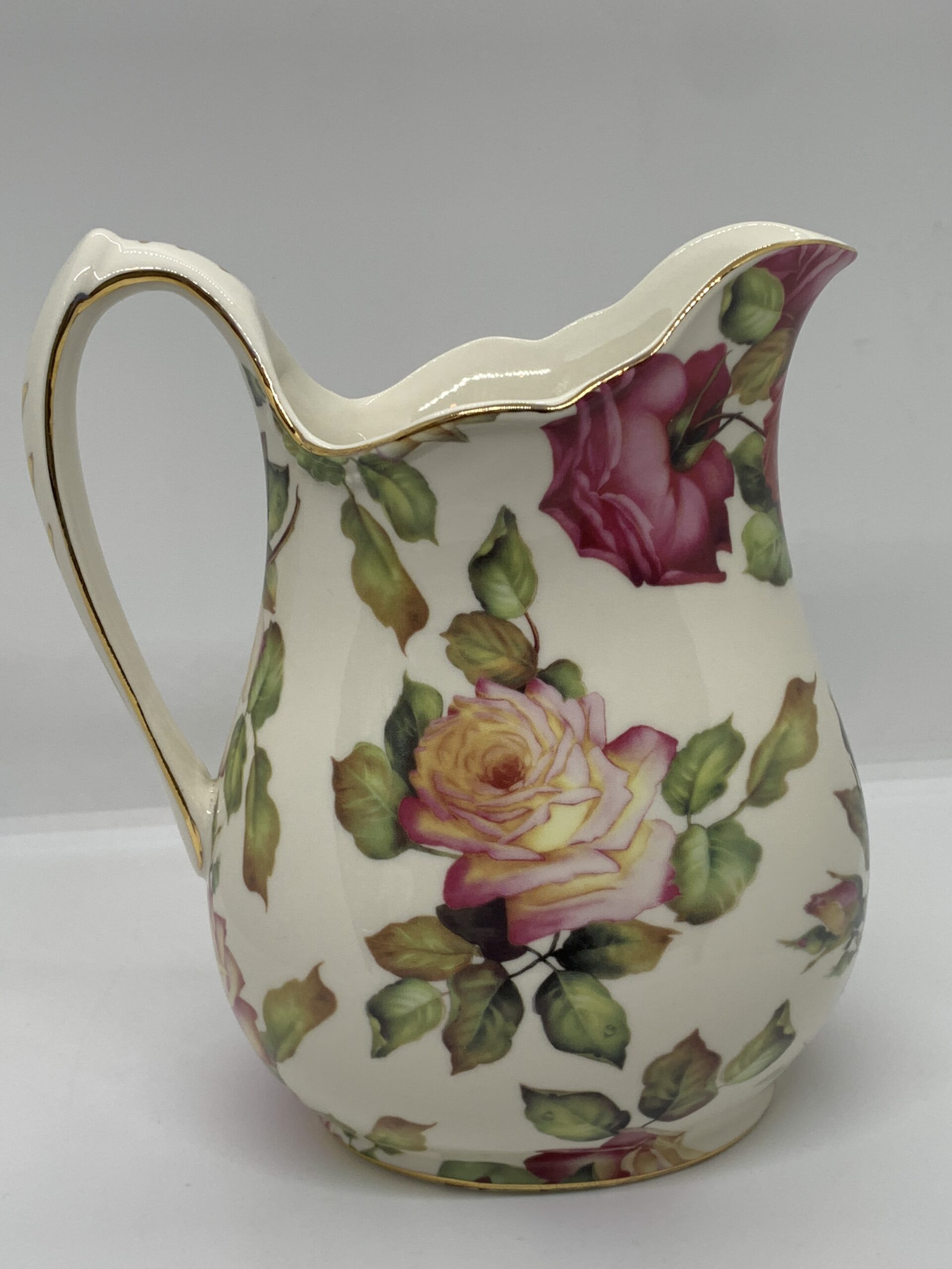 Floral Jug - made in China - 19cm high - Vintage Keepsakes