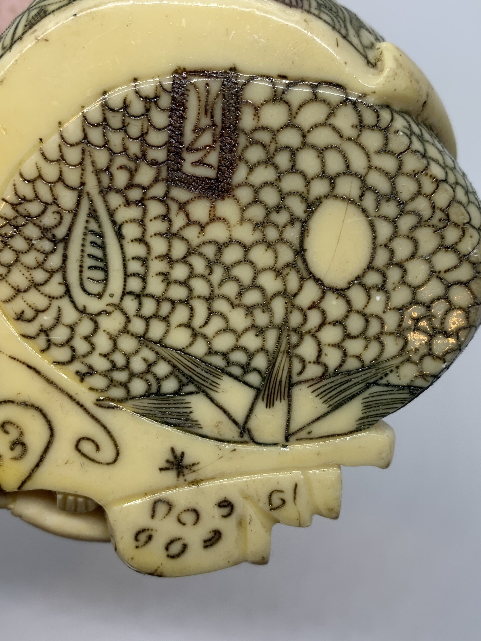 Inked Resin Buddha Hiding Children (hand painted and marked to base ...