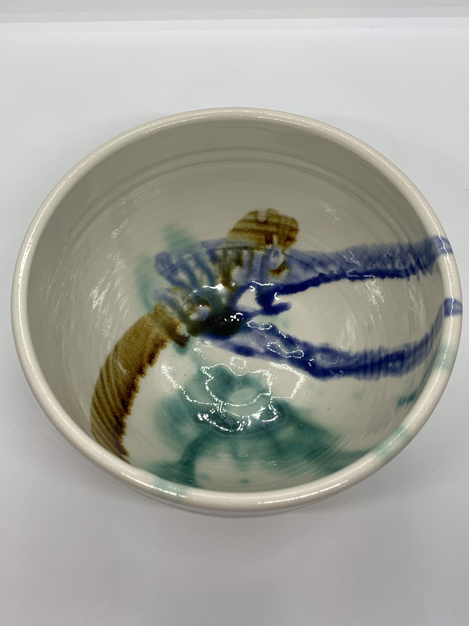 Walter Wassing Australian Pottery Green Blue Bowl 10cm tall - Vintage ...